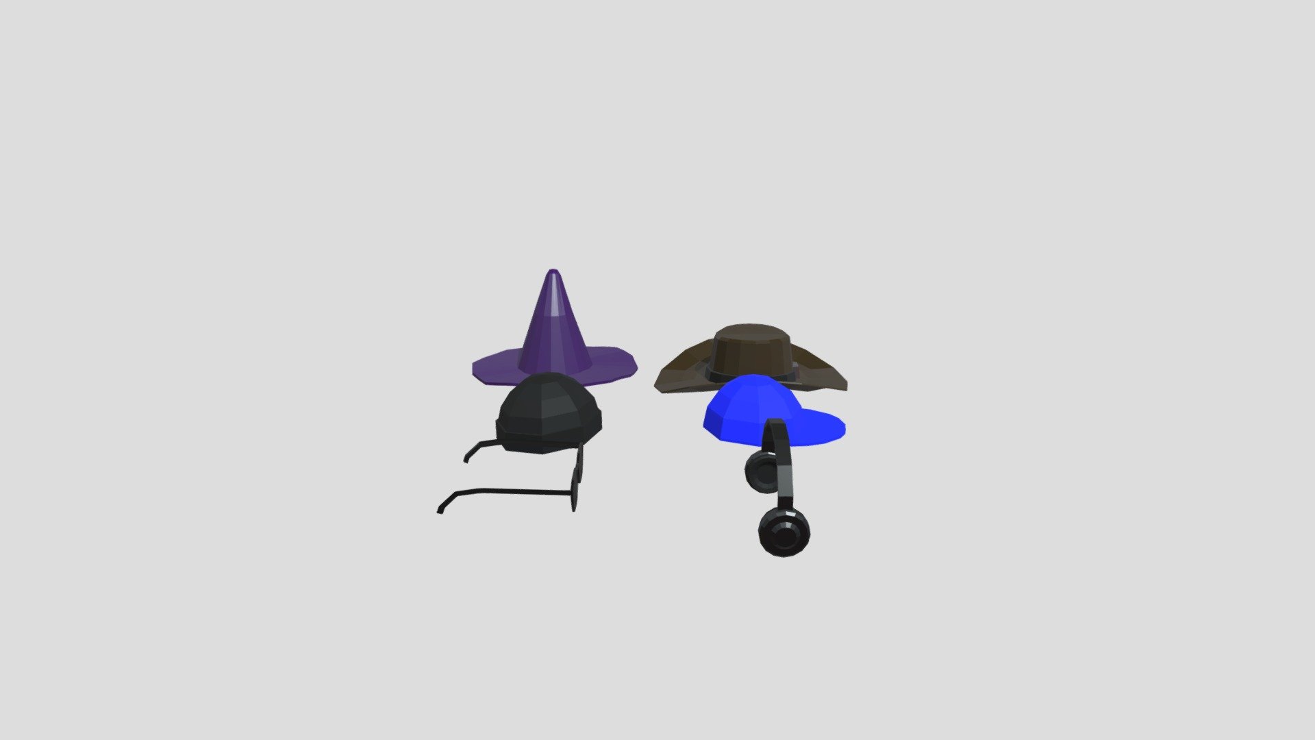 Low Poly Hats collection 1 - Download Free 3D model by CaleZed [3842bbe ...