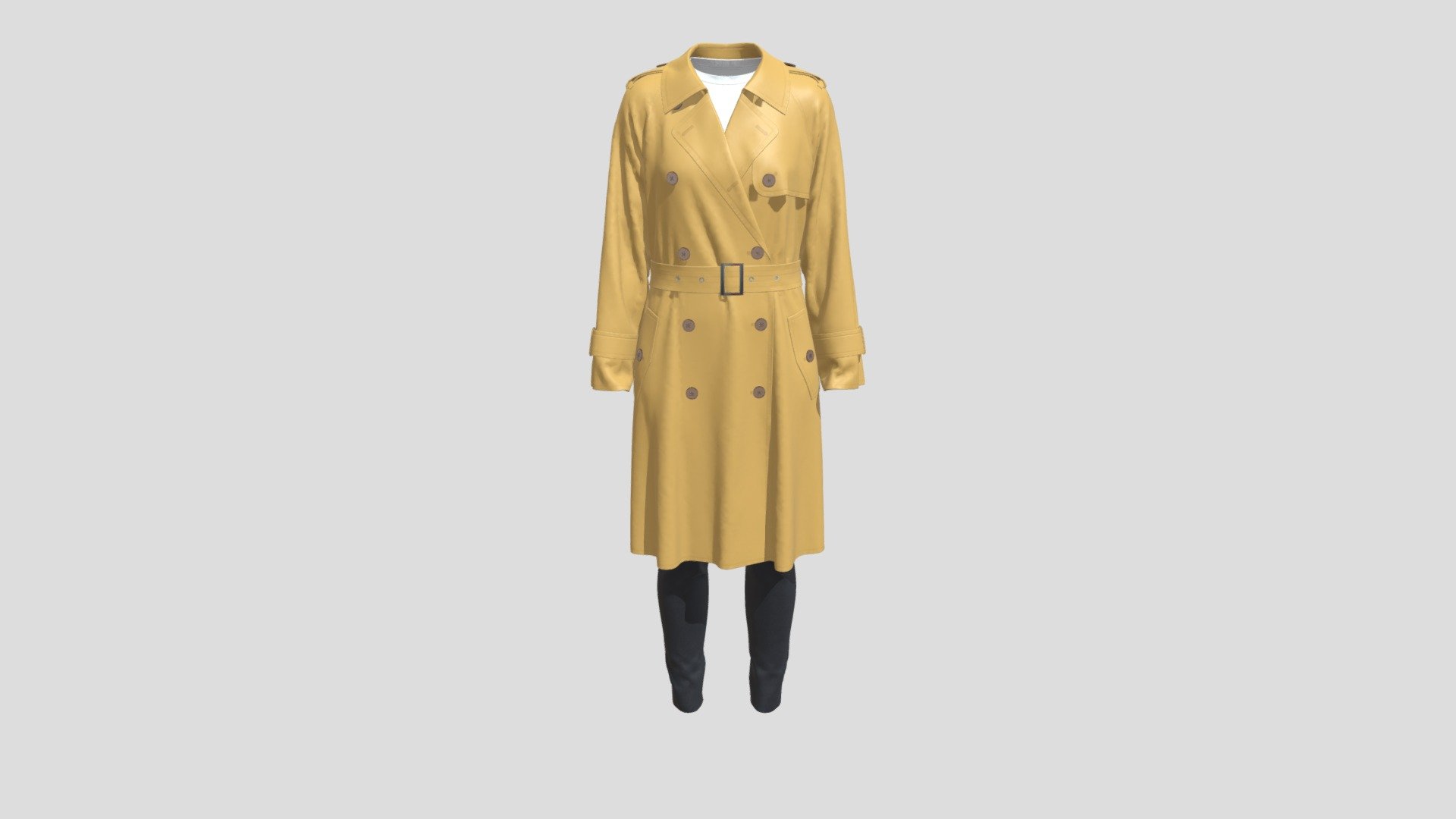 Women Trench Coat Outfit - Buy Royalty Free 3D model by najdmie ...