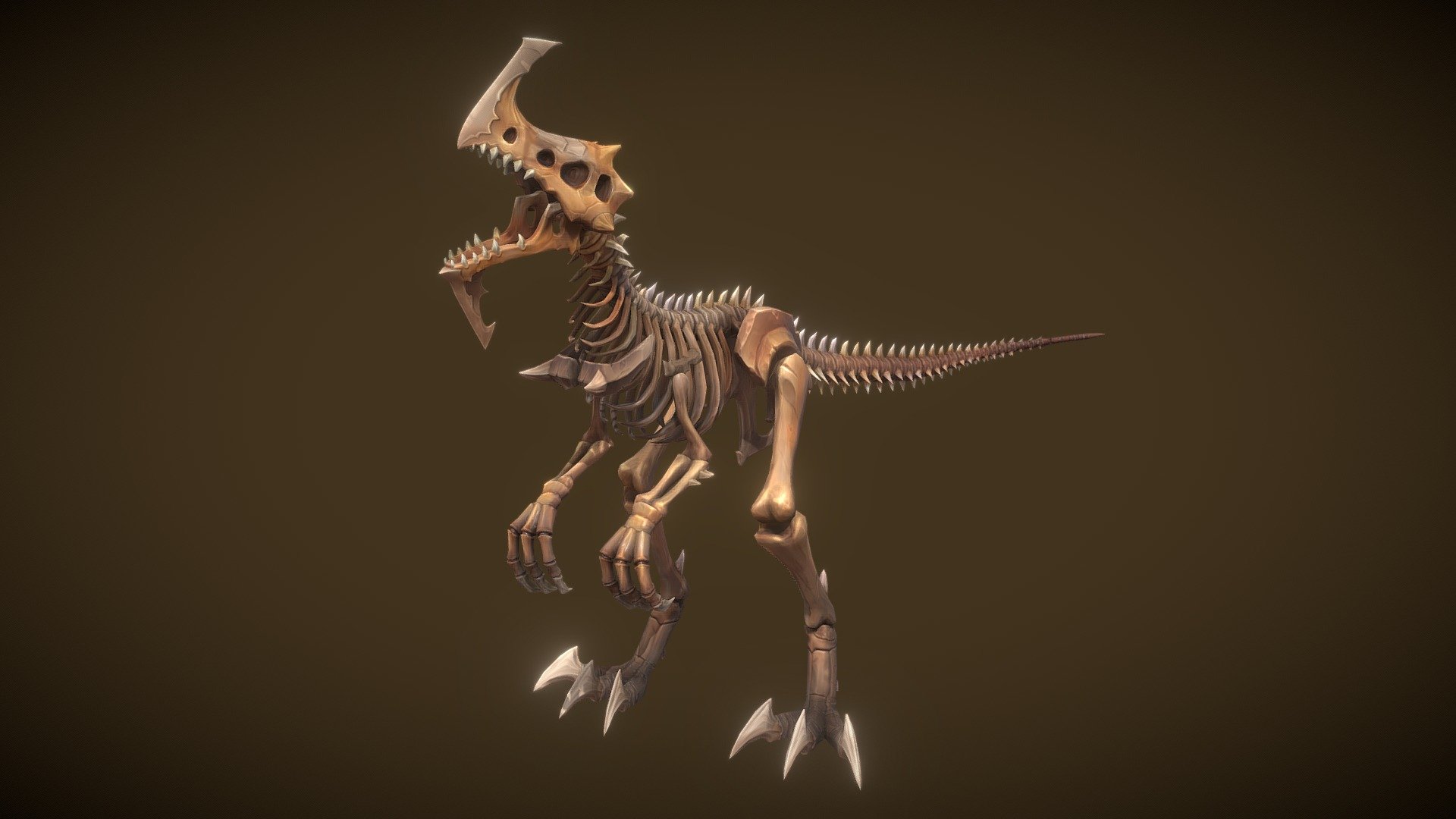 Stylized Fantasy Skeletal Dinosaur (Creature) - 3D model by N-hance ...
