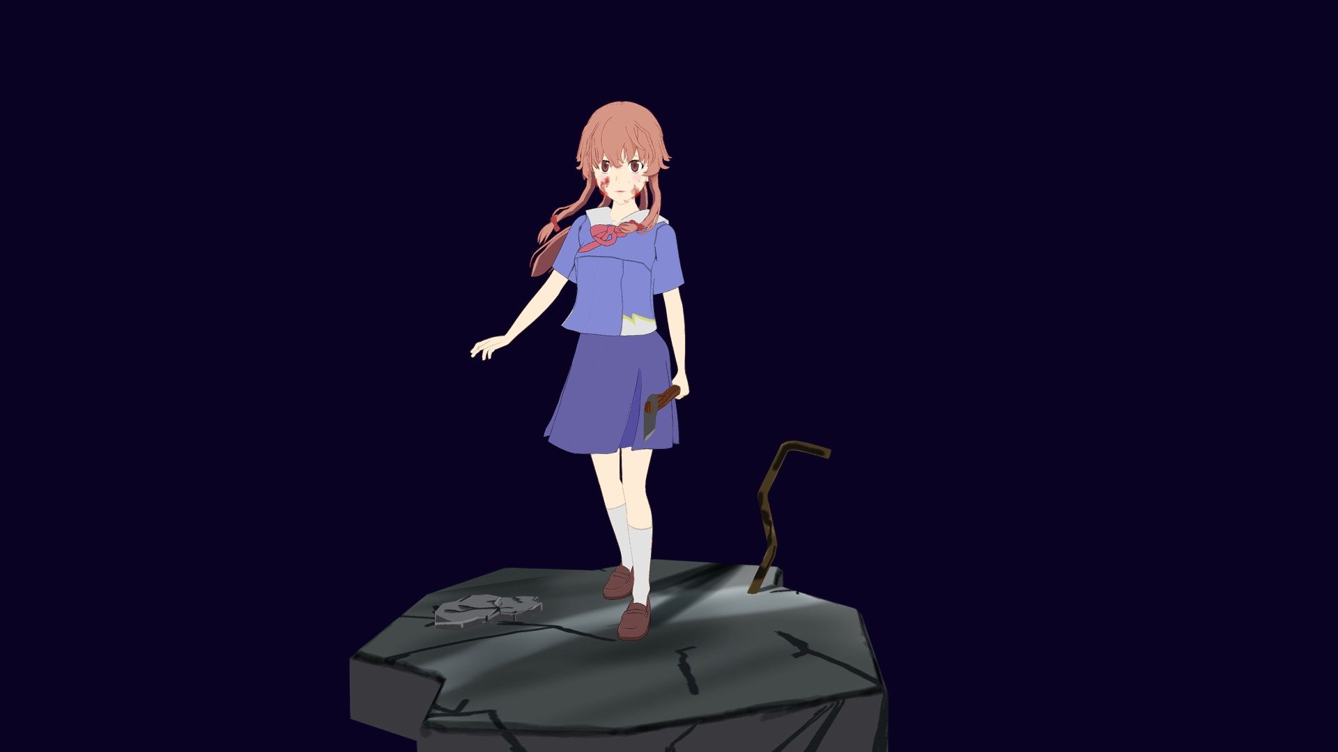 Future diary "Yuno Gasai" 未来日記_我妻由乃 - Download Free 3D model by Wasabi ...