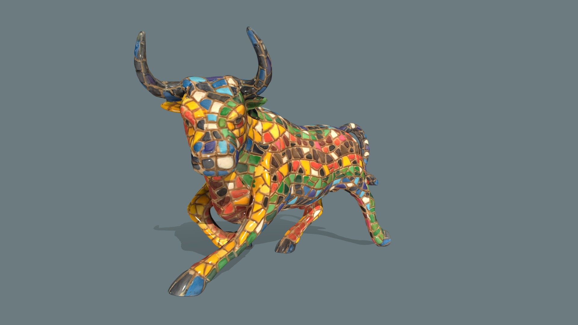 Mosaic Ceramic Bull - Photogrammetry - Buy Royalty Free 3D model by ...