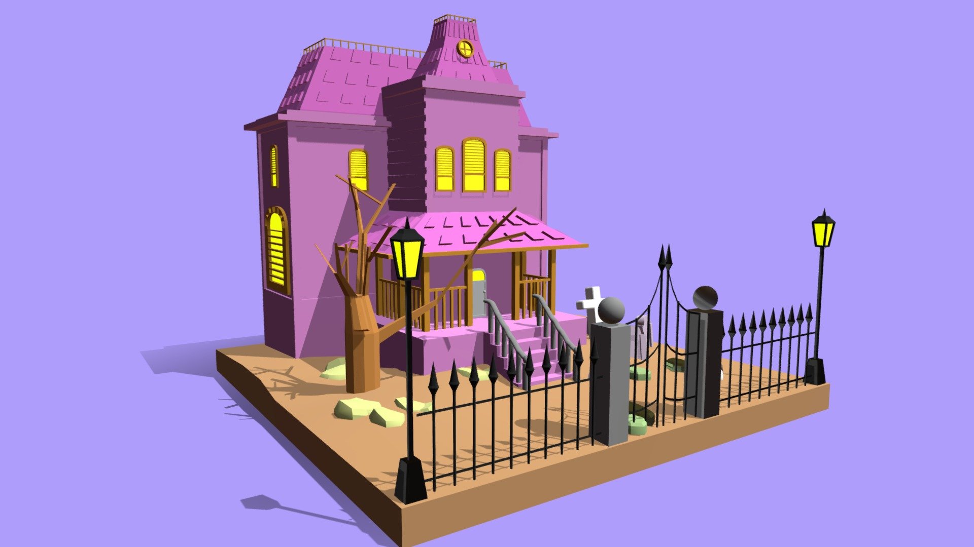 Low Poly Haunted House - Download Free 3D model by mrarfeen [3855460 ...