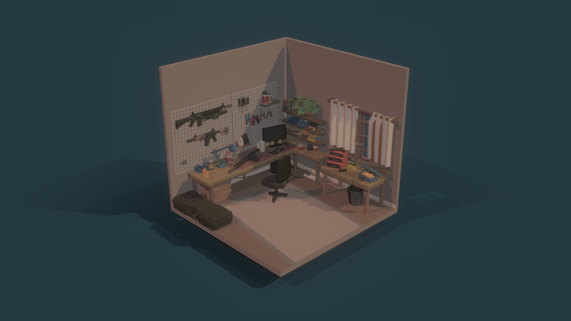 The Everyman's War Room - 3D model by Bonovvici [385b434] - Sketchfab
