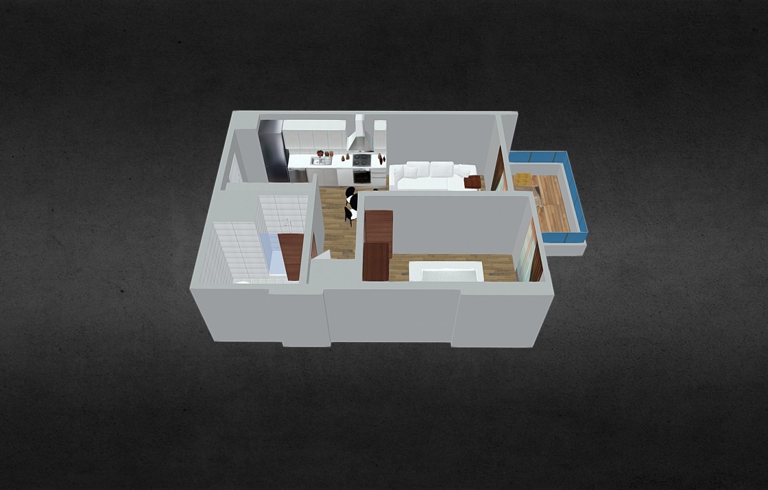 Piyalepaşa İstanbul 1+1 B1 55,86m2 - 3D model by Görkem Guloglu (@3dgorkem) [385ce4a] - Sketchfab