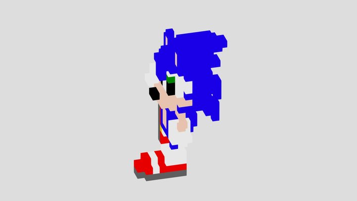 Sonic-pixelart 3D models - Sketchfab