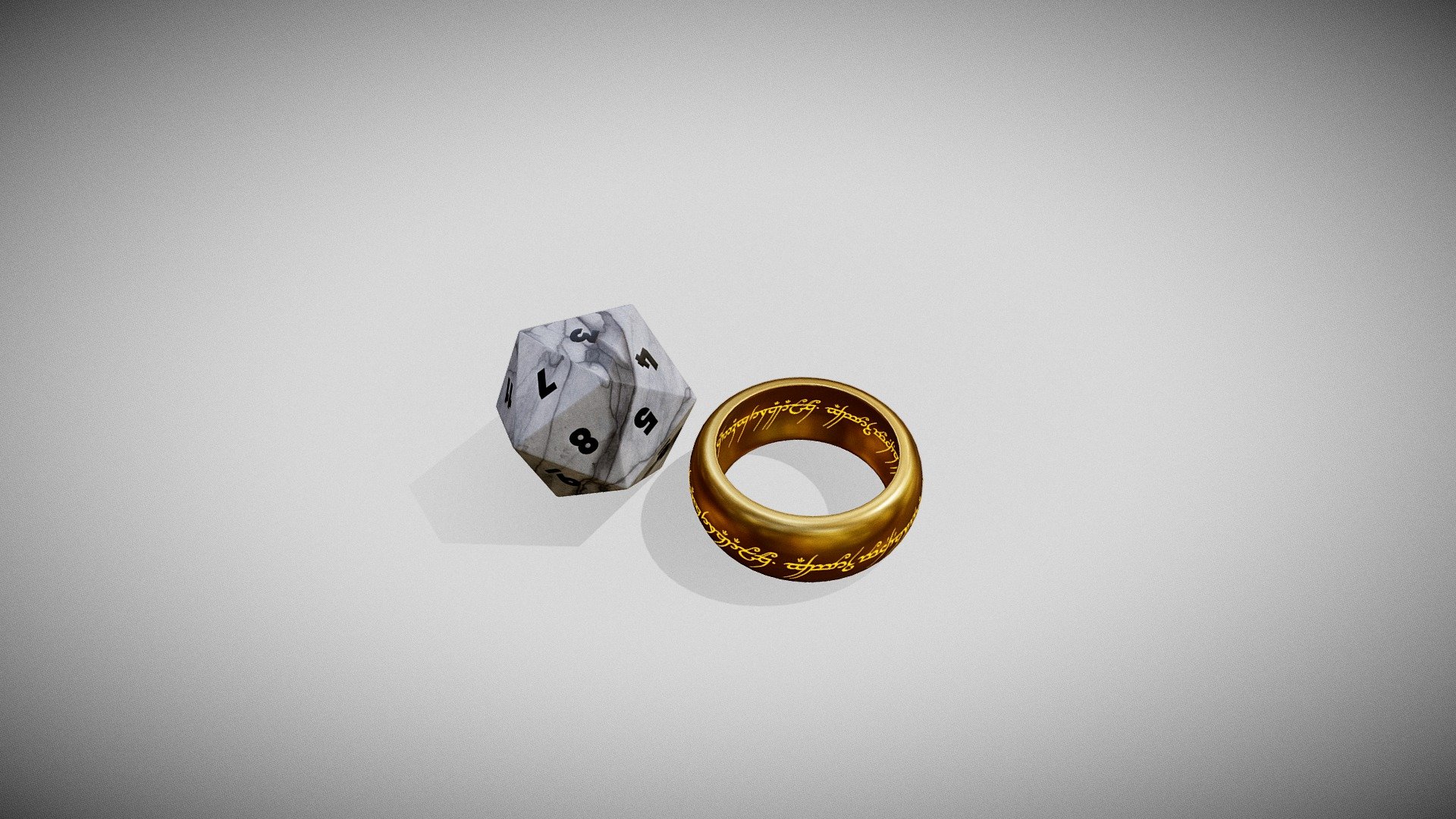 THE ONE RING WITH D20 - 3D model by aerobird98 [38682d8] - Sketchfab