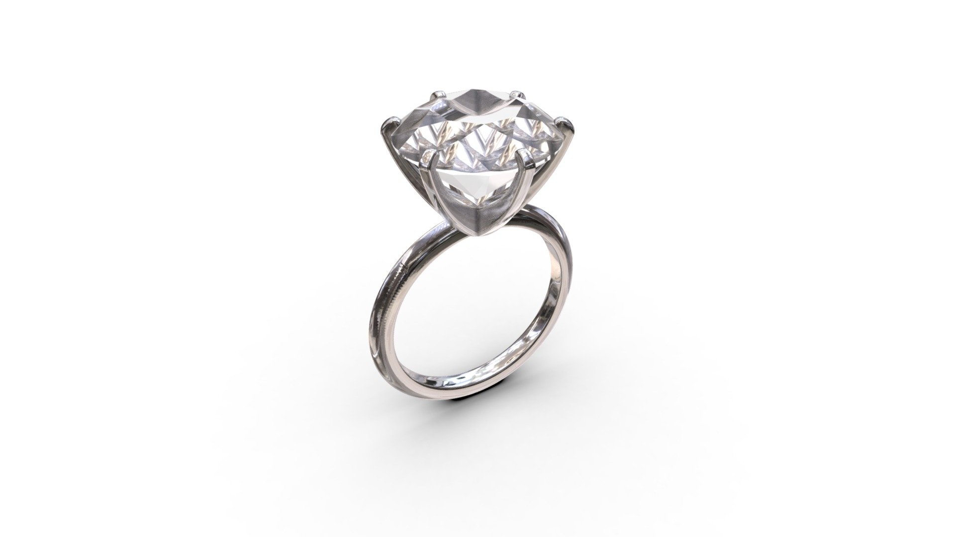 6 prong 5 carat diamond ring - 3D model by Luis Rocha ...