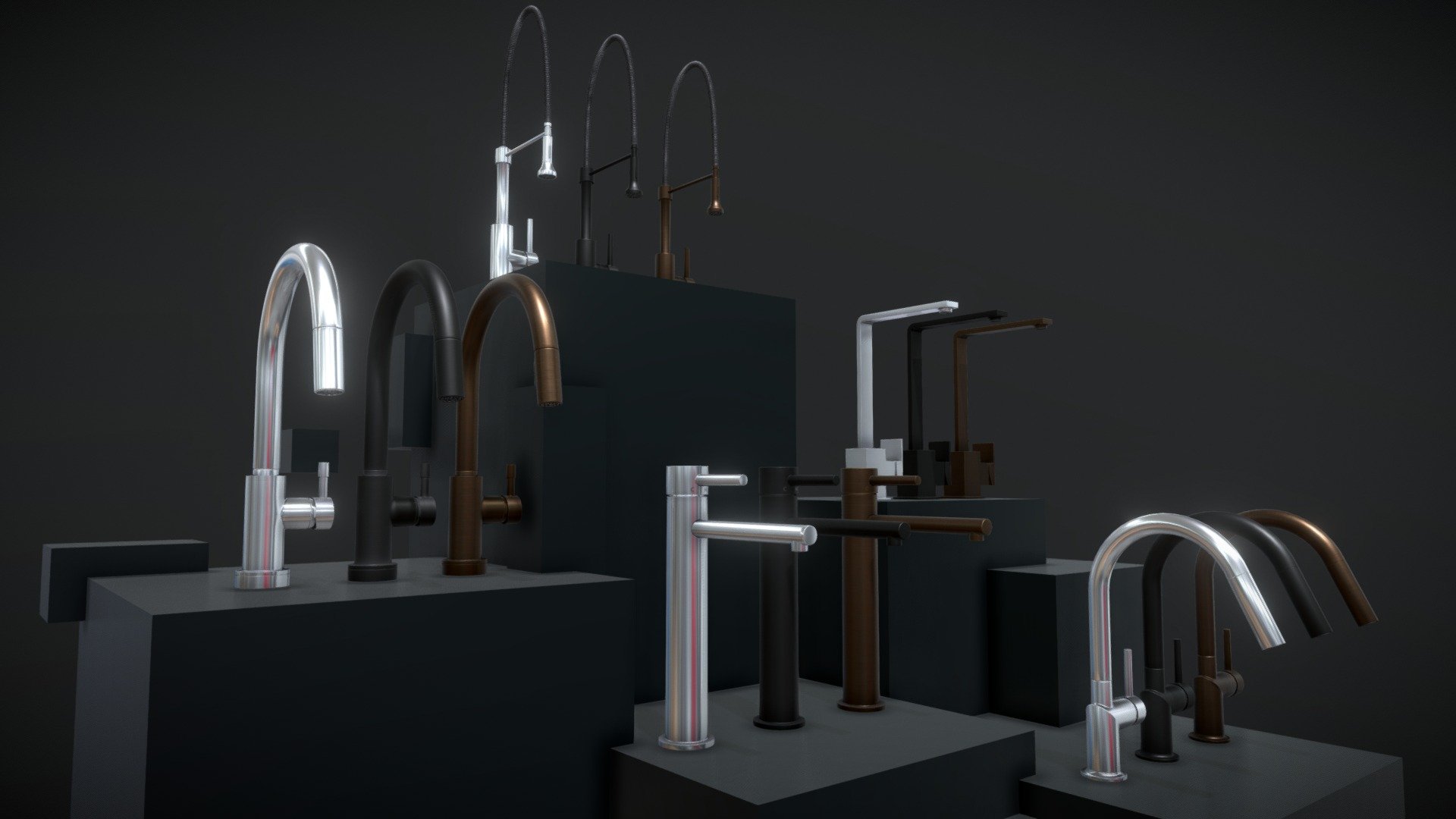 Faucets in 3 colours - Buy Royalty Free 3D model by CyberFox 3D Studio ...