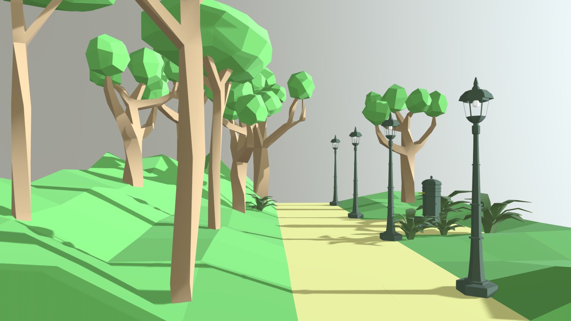 Low-Poly Parkscene - 3D model by wpgstudio [387900b] - Sketchfab