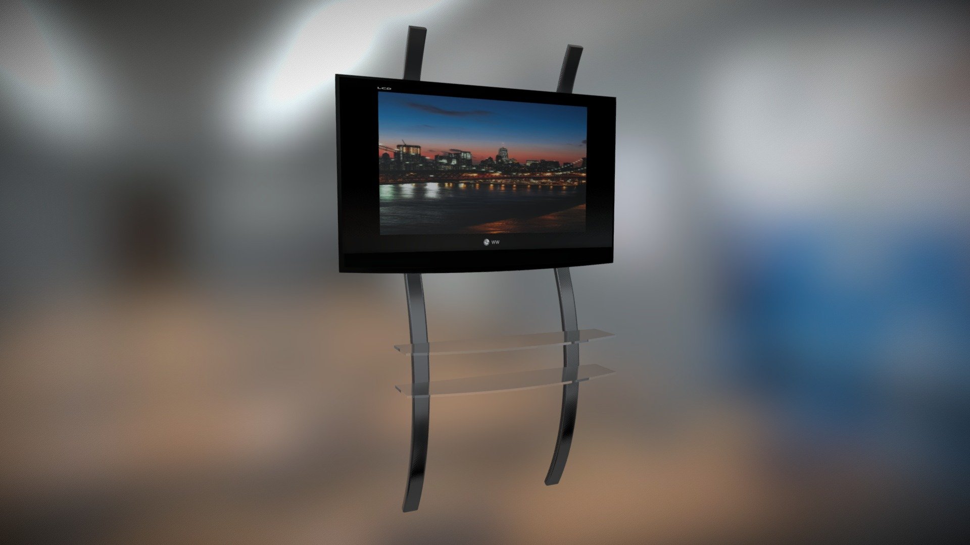 Simple TV Shelf with a curve - Download Free 3D model by whywalk ...