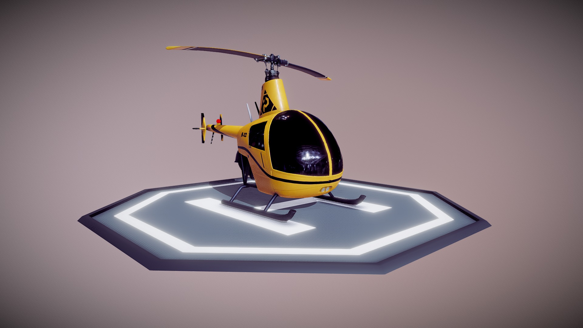 Stylized R22 Helicopter - 3D model by indie-pixel [387c9c4] - Sketchfab