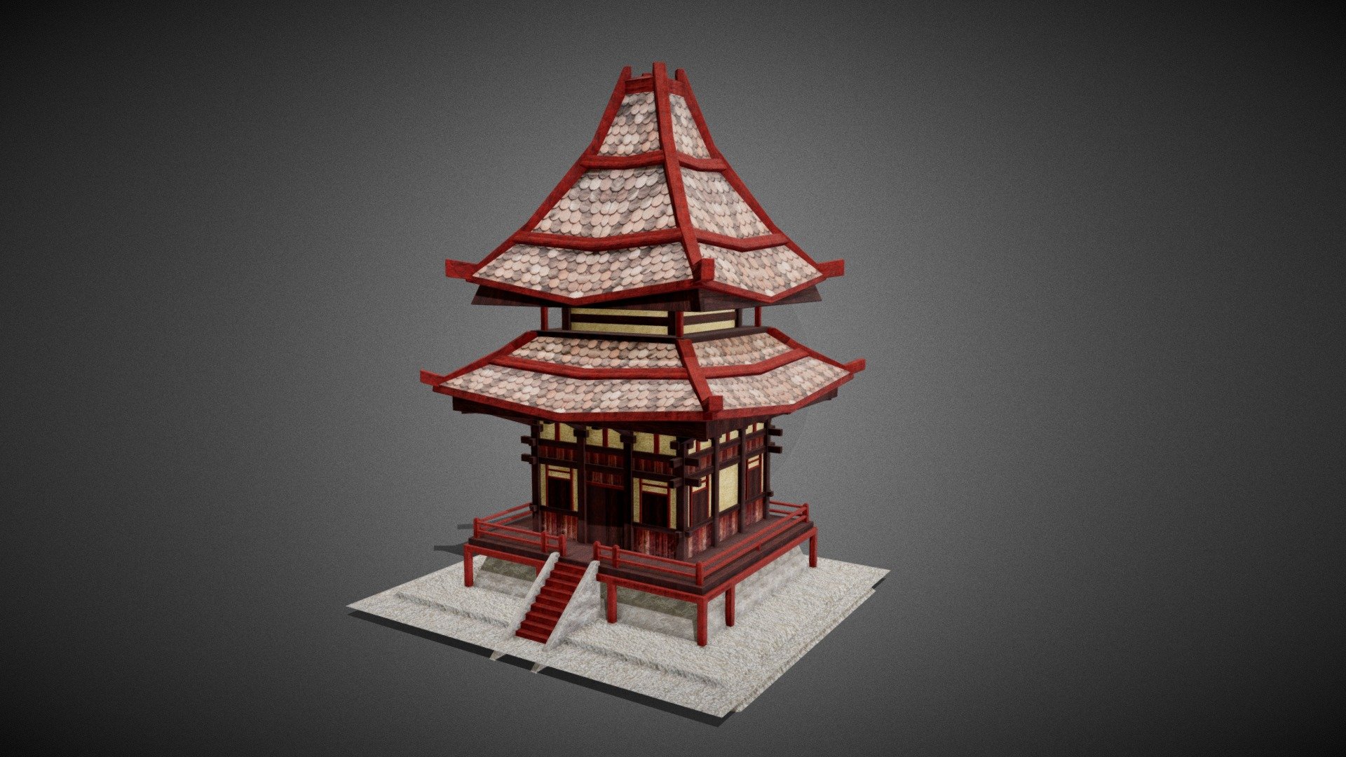Asian Temple - 3D model by AznMarcel [387dae3] - Sketchfab