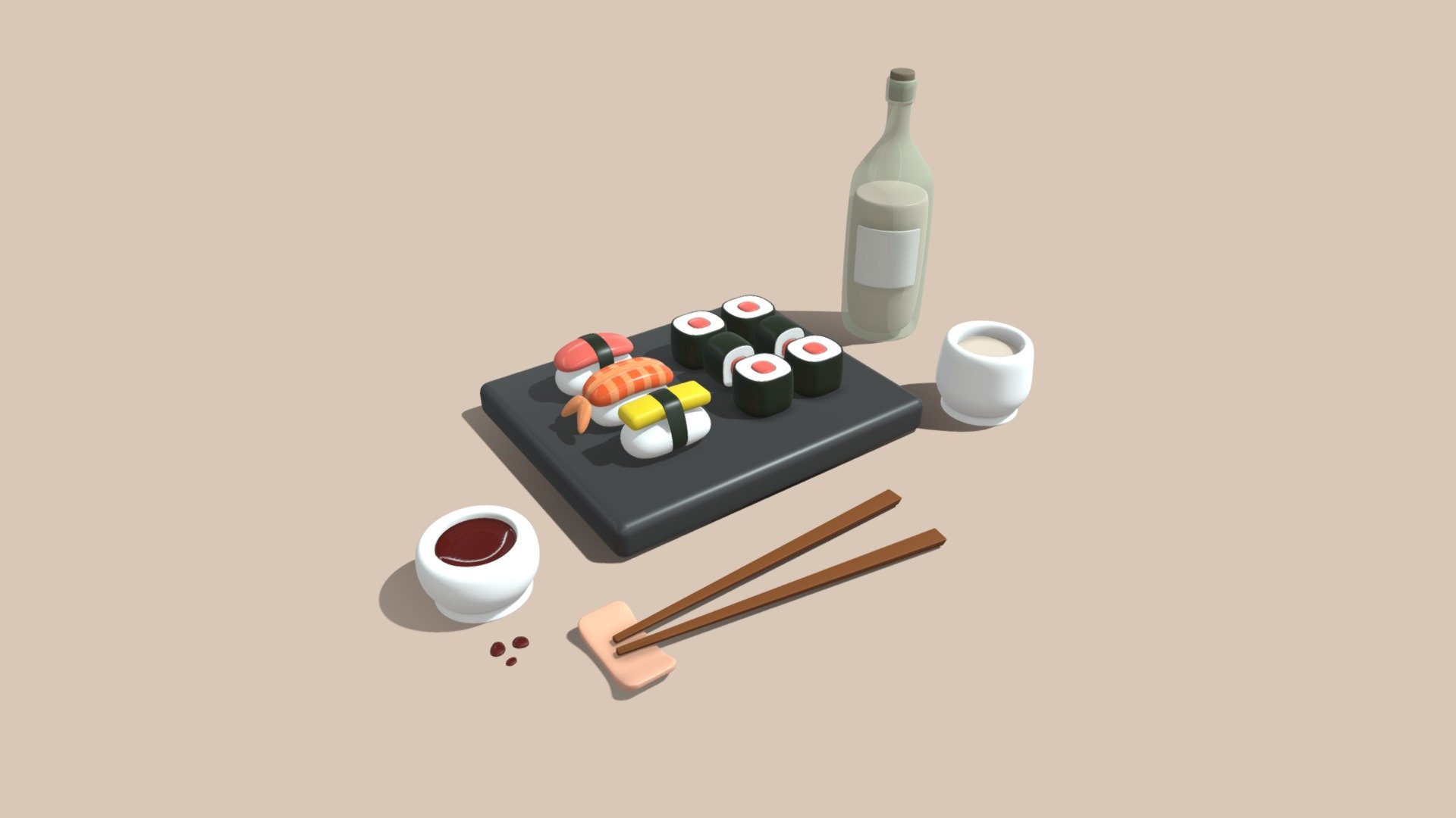 Sushi - 3D model by Destia [3884822] - Sketchfab