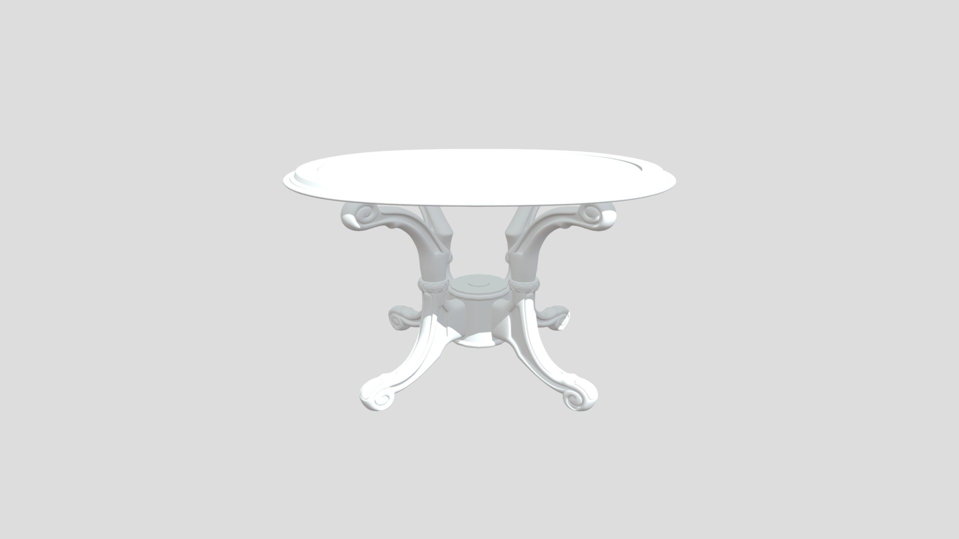 Classic Wooden Round Table - Download Free 3D model by Modenese Gastone ...
