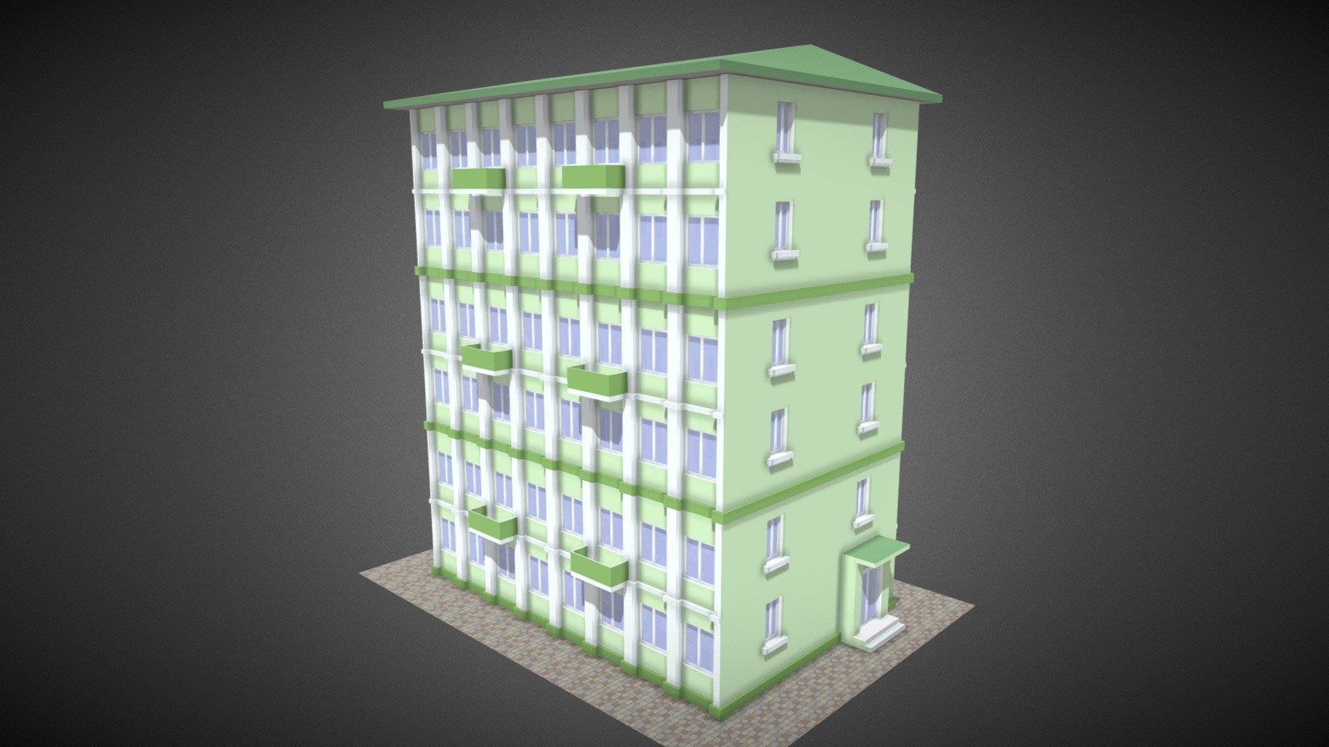 Apartment Building, 6 floors, var.2 - 3D model by SCADL & Co (@scadl ...