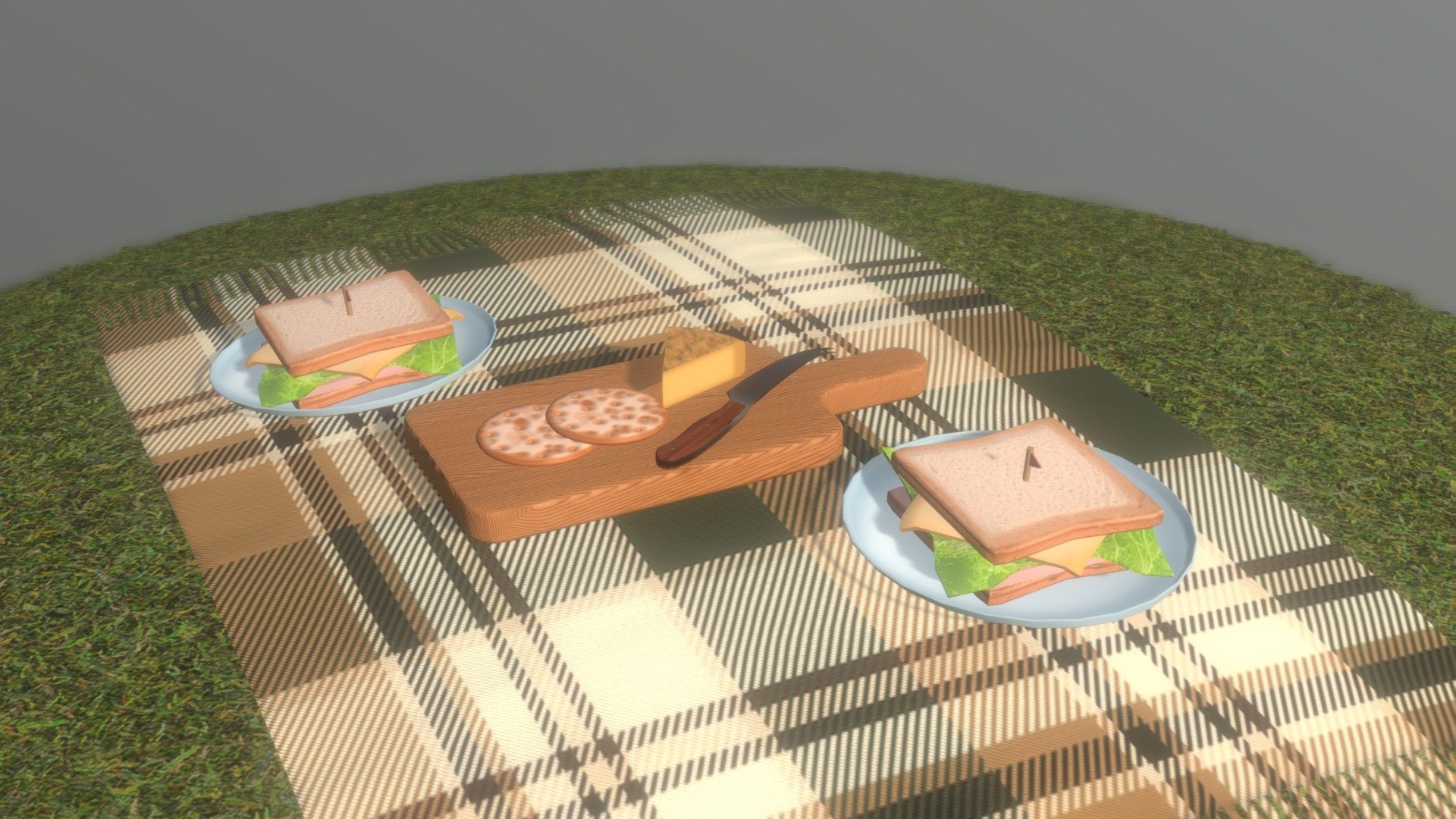 Picnic scene complete - 3D model by corruptedbird [3895db7] - Sketchfab