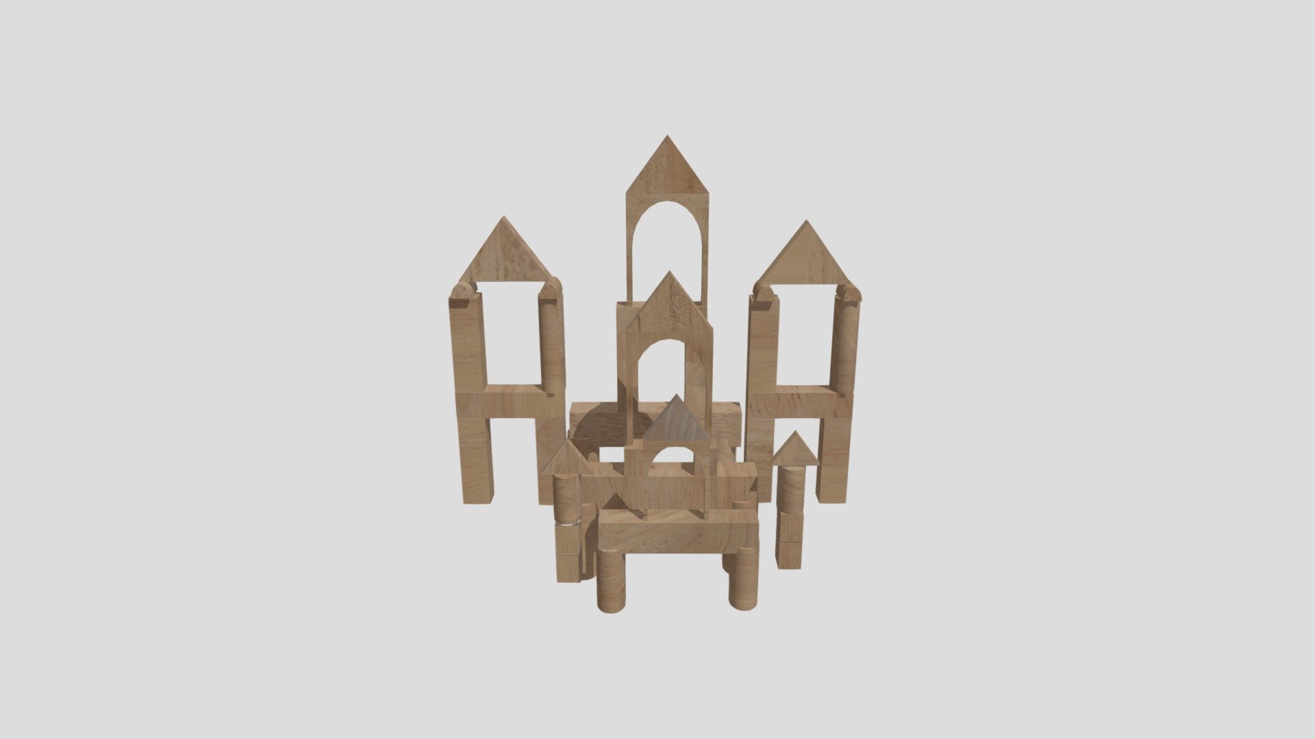Wooden Block Castle - Download Free 3D model by zstaples [389a0ea ...