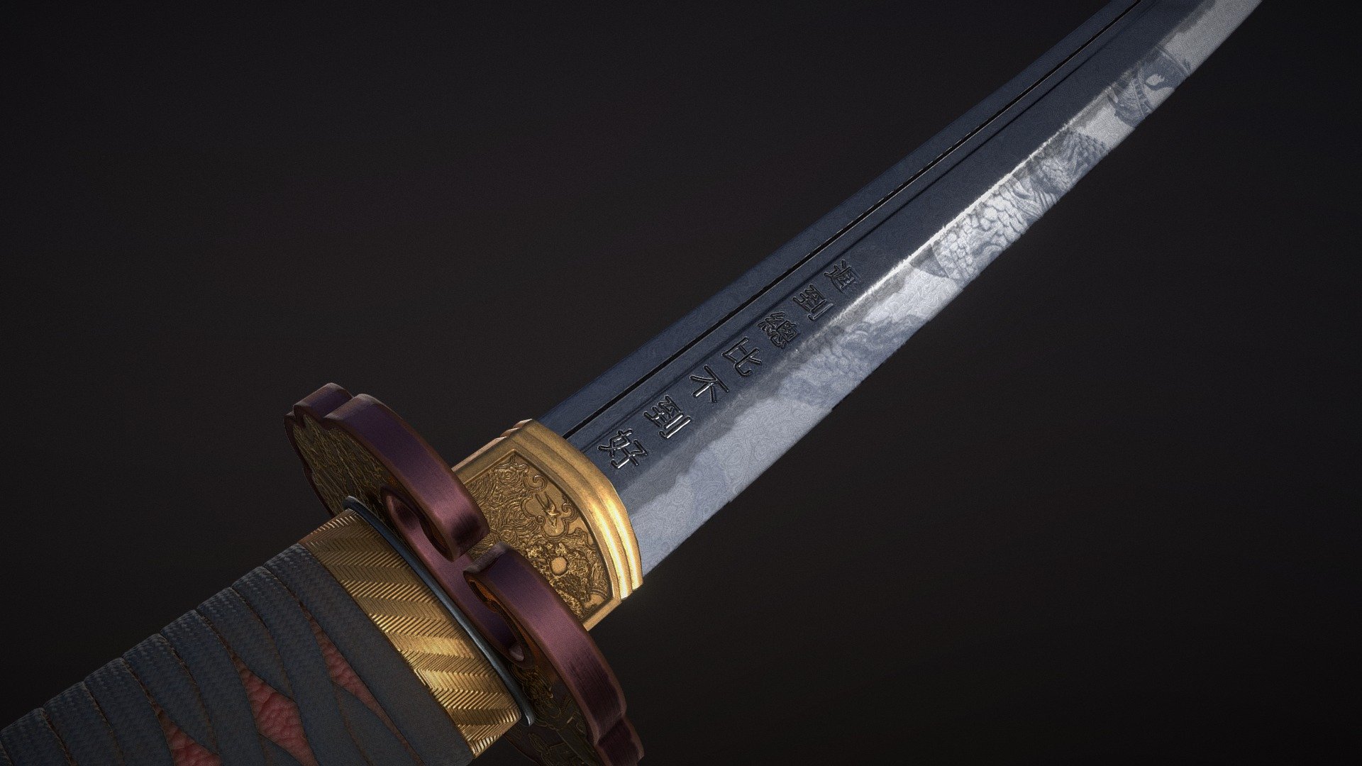 dragon and tiger katana - 3D model by sirdouglas28 [389f768] - Sketchfab