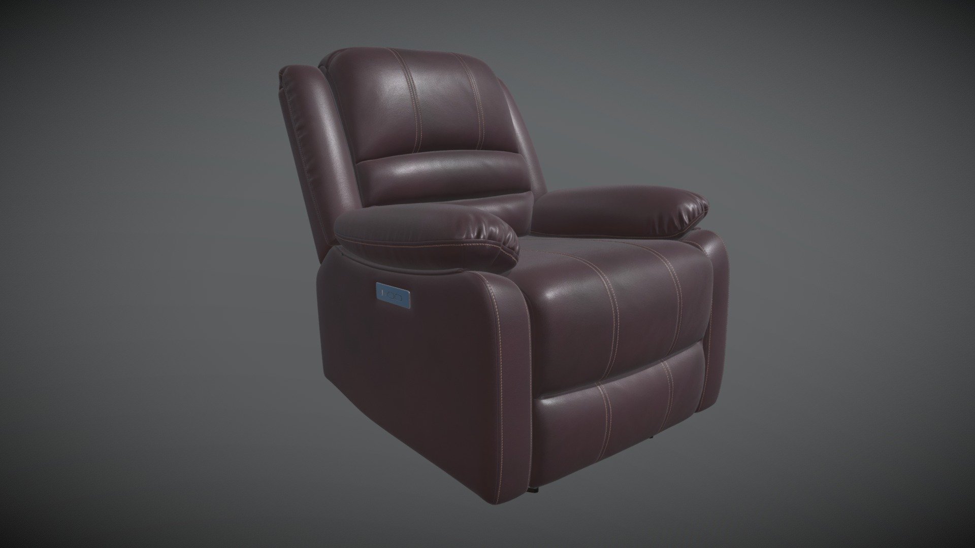 Dark Brown Faux Leather Power Recliner Chair - 3D model by FaHaD_RaTuL ...