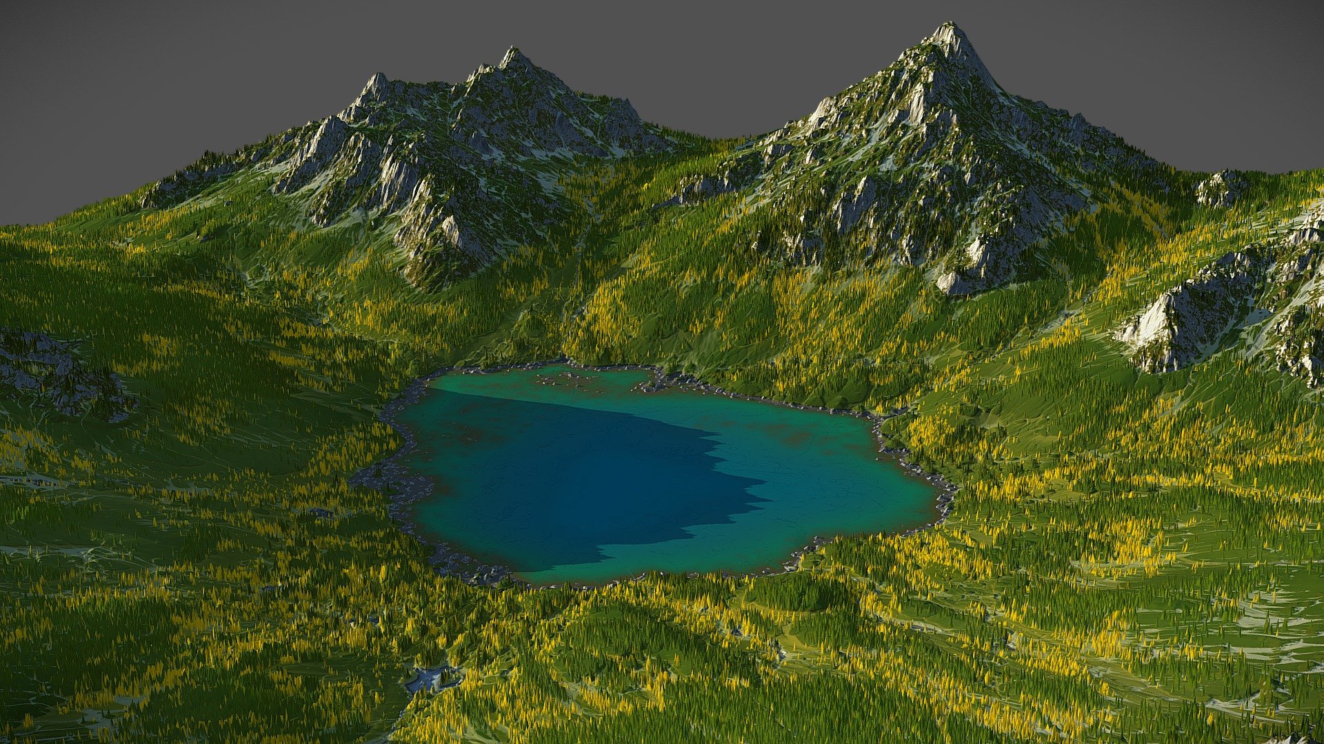 Autumn Lake Landscape - (World Machine) (3) - Buy Royalty Free 3D model ...