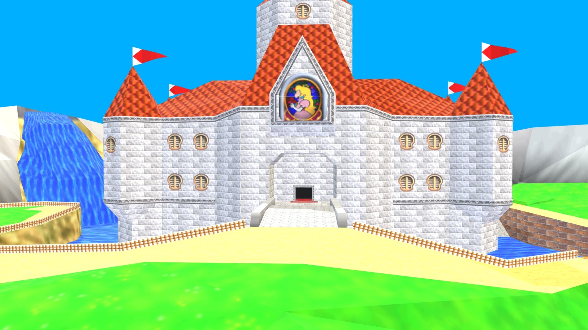 Super Mario 64 - Peach's Castle Exterior - Download Free 3D model by ...