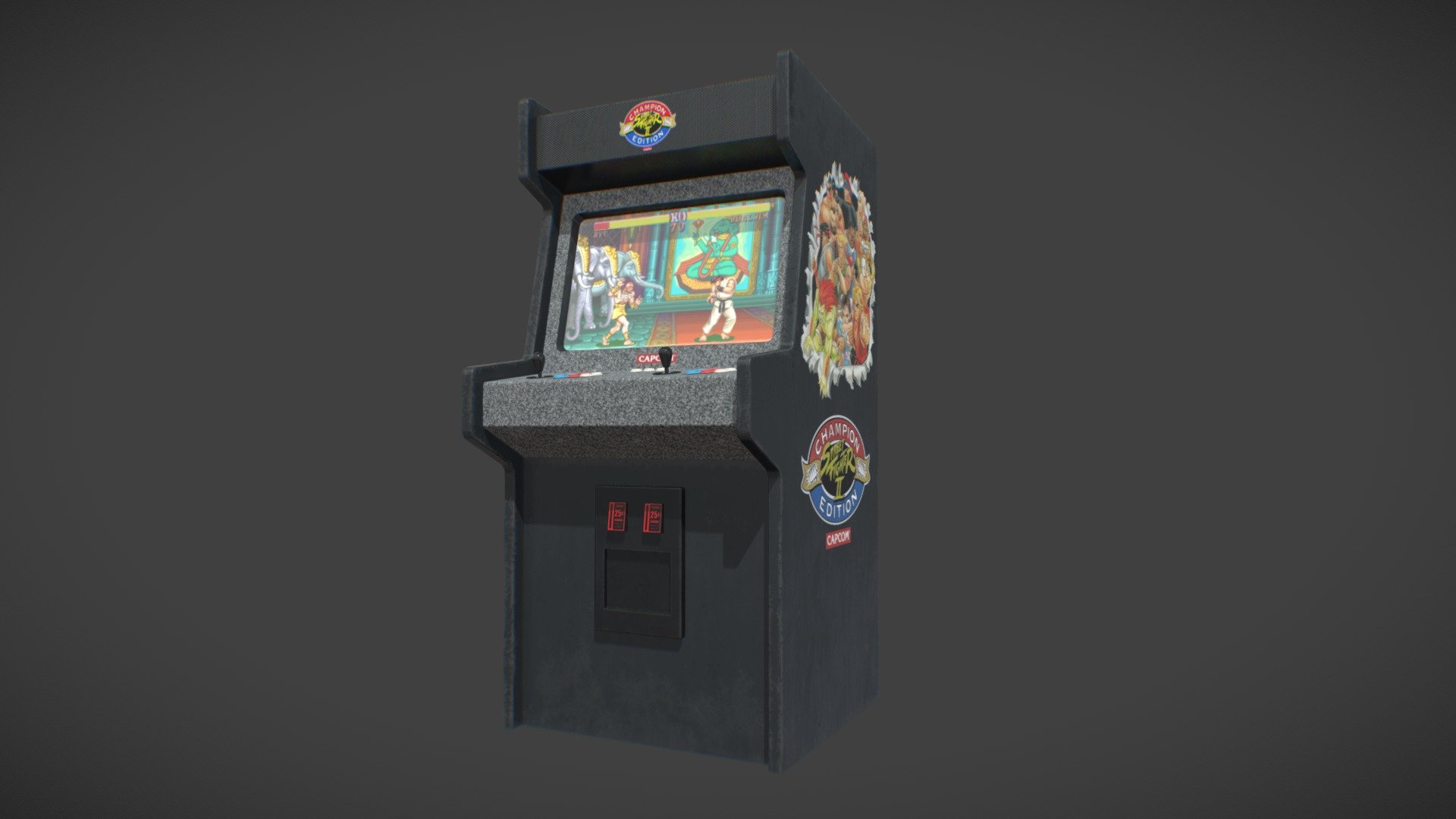 Street Fighter II Arcade Cabinet - 3D model by Ryan Kiesselbach ...