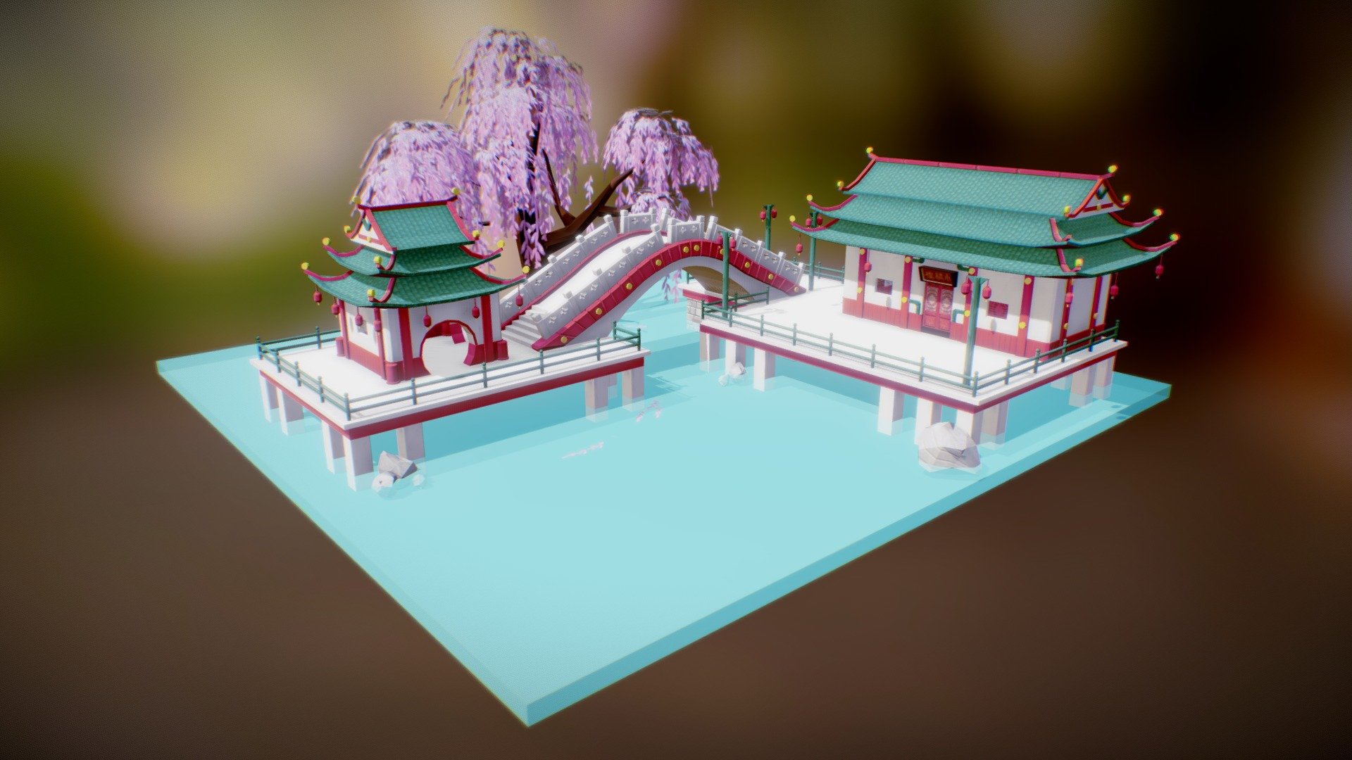 Low Poly Chinese Modular Buildings - 3D model by colossil [38afc1c ...