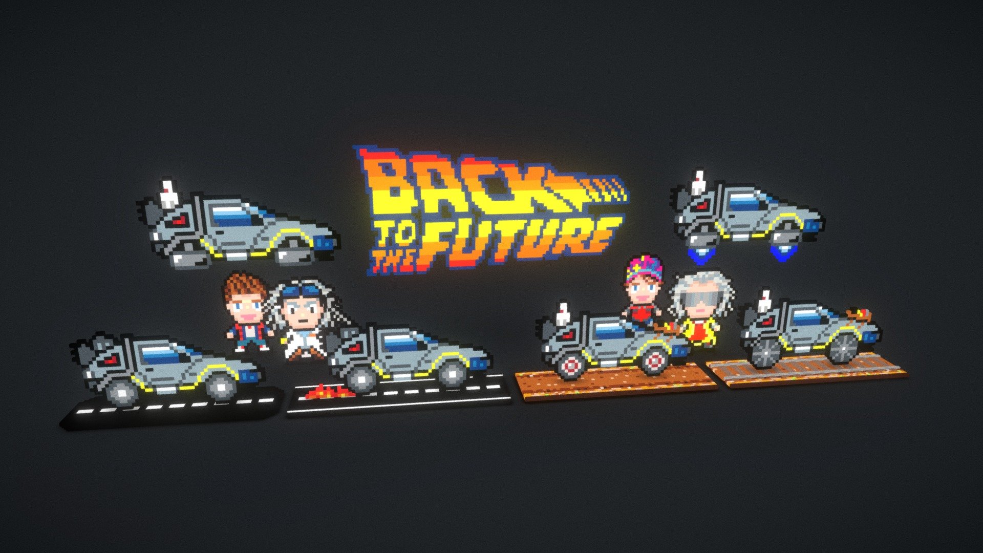 Back to the Future: DeLorean's Pixel / Voxel - Buy Royalty Free 3D ...