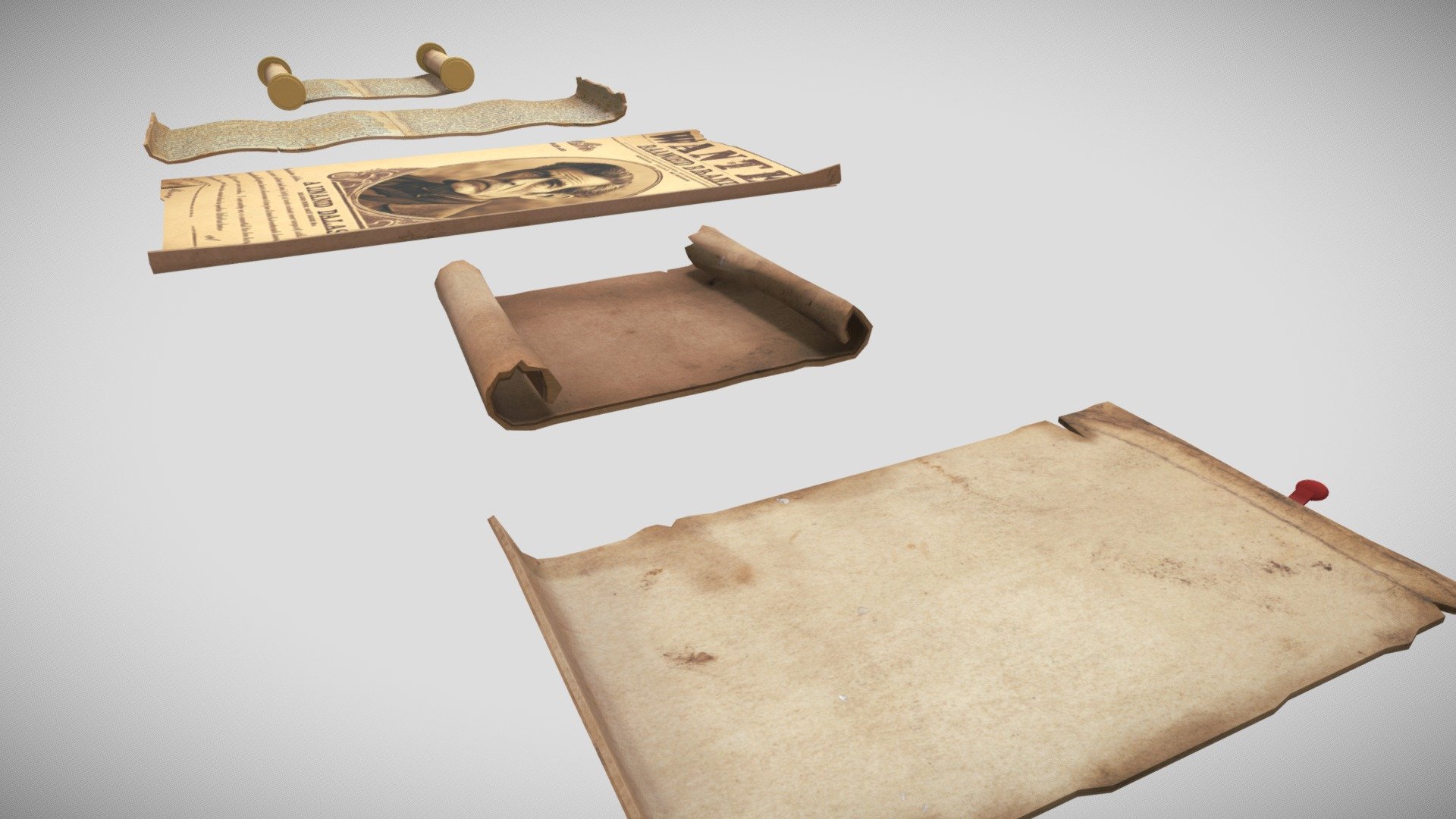 Scrolls - open-close roll animation. - Buy Royalty Free 3D model by ...
