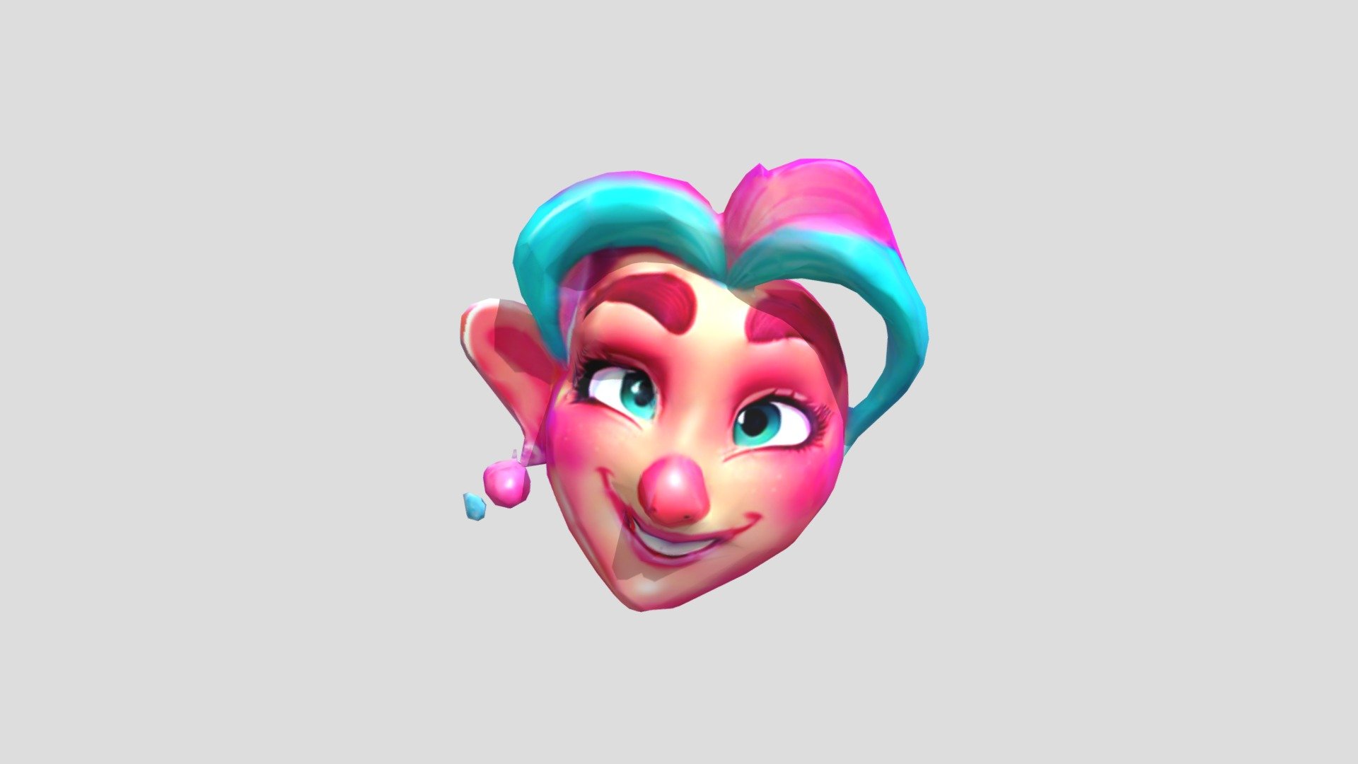"Pink Happy Smiley A Cheerful Cartoon in Magenta - Download Free 3D ...