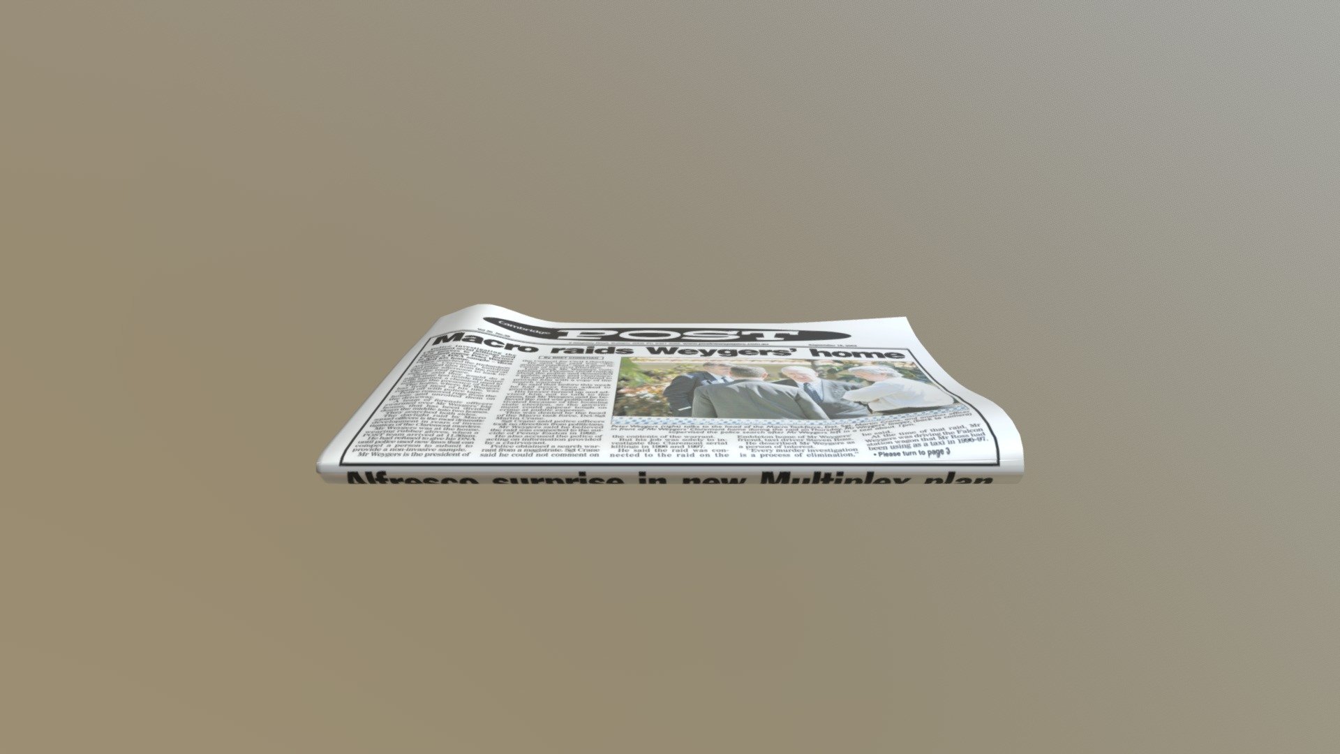 Newspaper - 3D model by Virtual Reality (@simulanis) [38bca24] - Sketchfab
