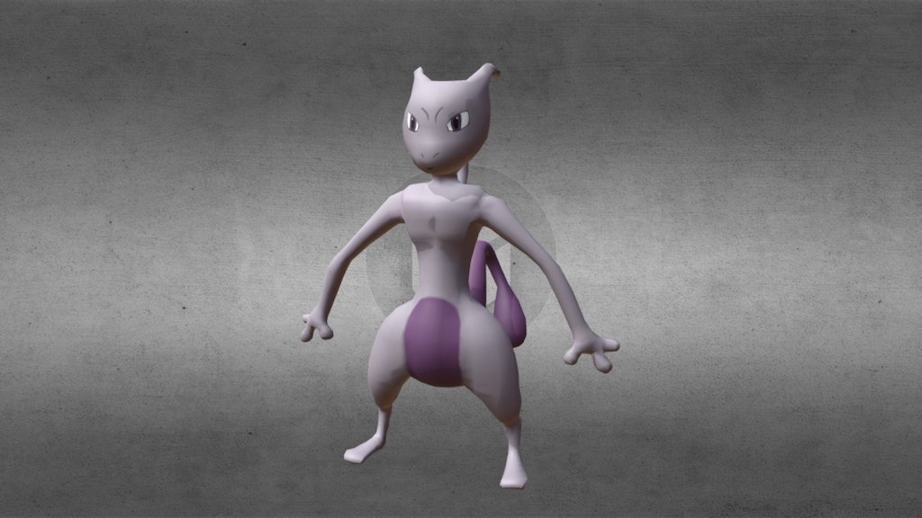 Mewtwo - Midterm - 3D model by cbrewer [38bf0e4] - Sketchfab