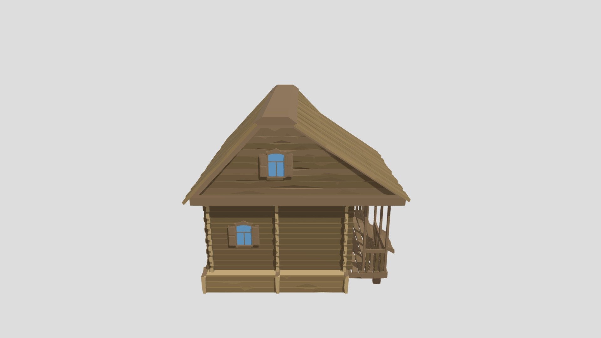 Wood House Obj - 3D model by lukeod2008 [38bf896] - Sketchfab