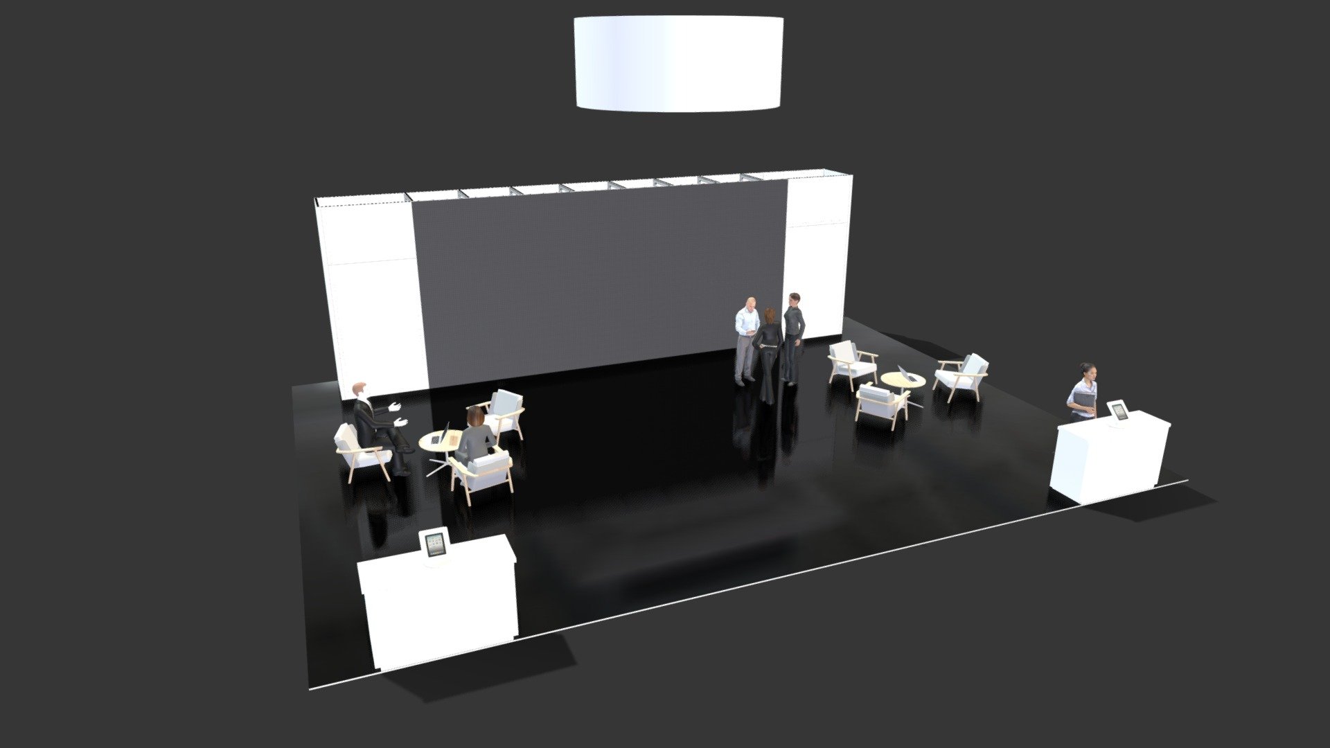 30x40' Trade Show Booth - 26x12' LED Video Wall - 3D model by airborne ...