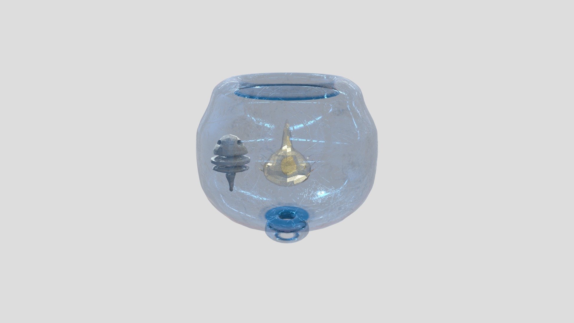 FishBowl With GoldFish - 3D model by Monkeybean007 [38c240a] - Sketchfab