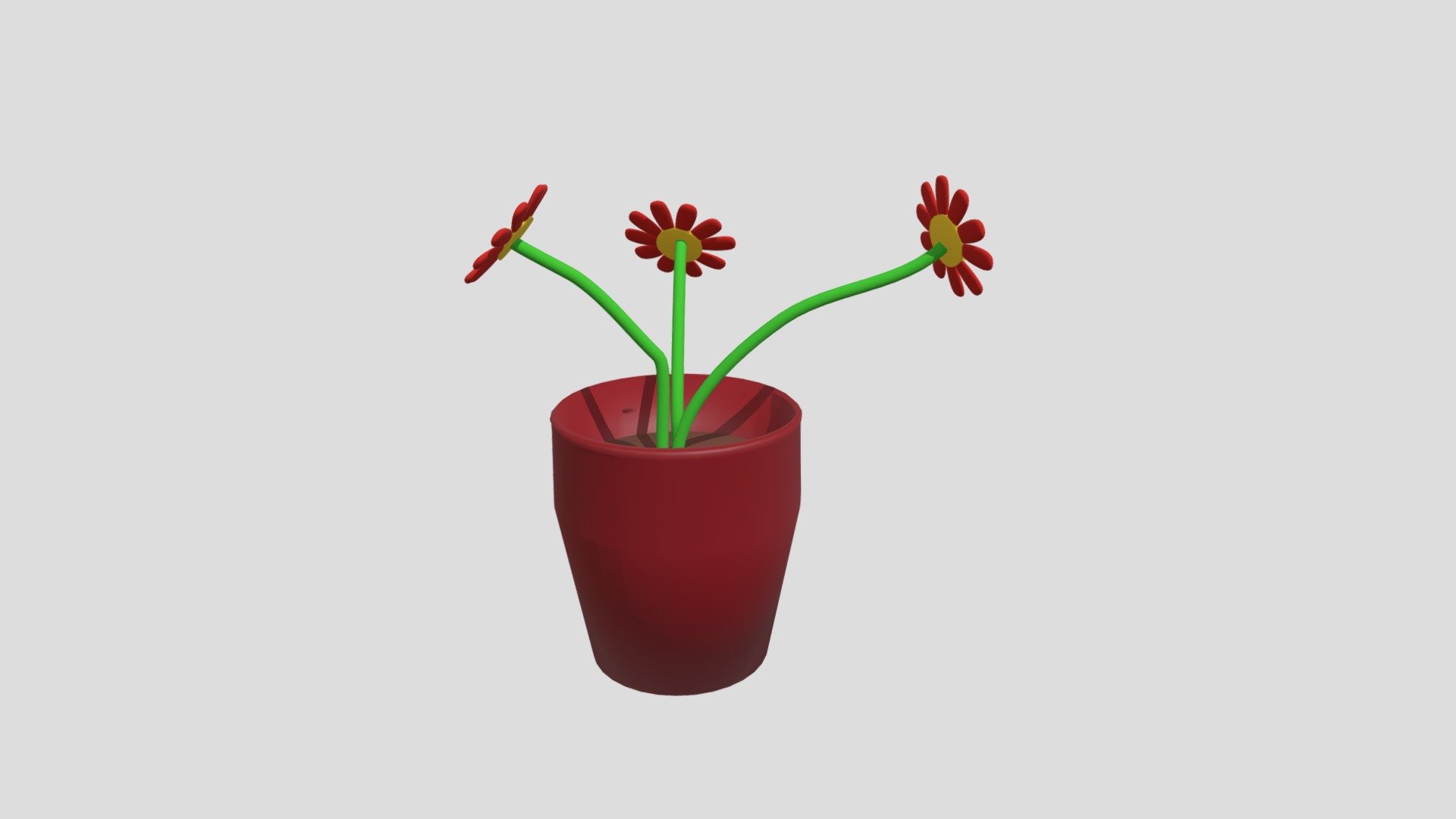 Flower in a pot - Download Free 3D model by carbofos [38c24e7] - Sketchfab
