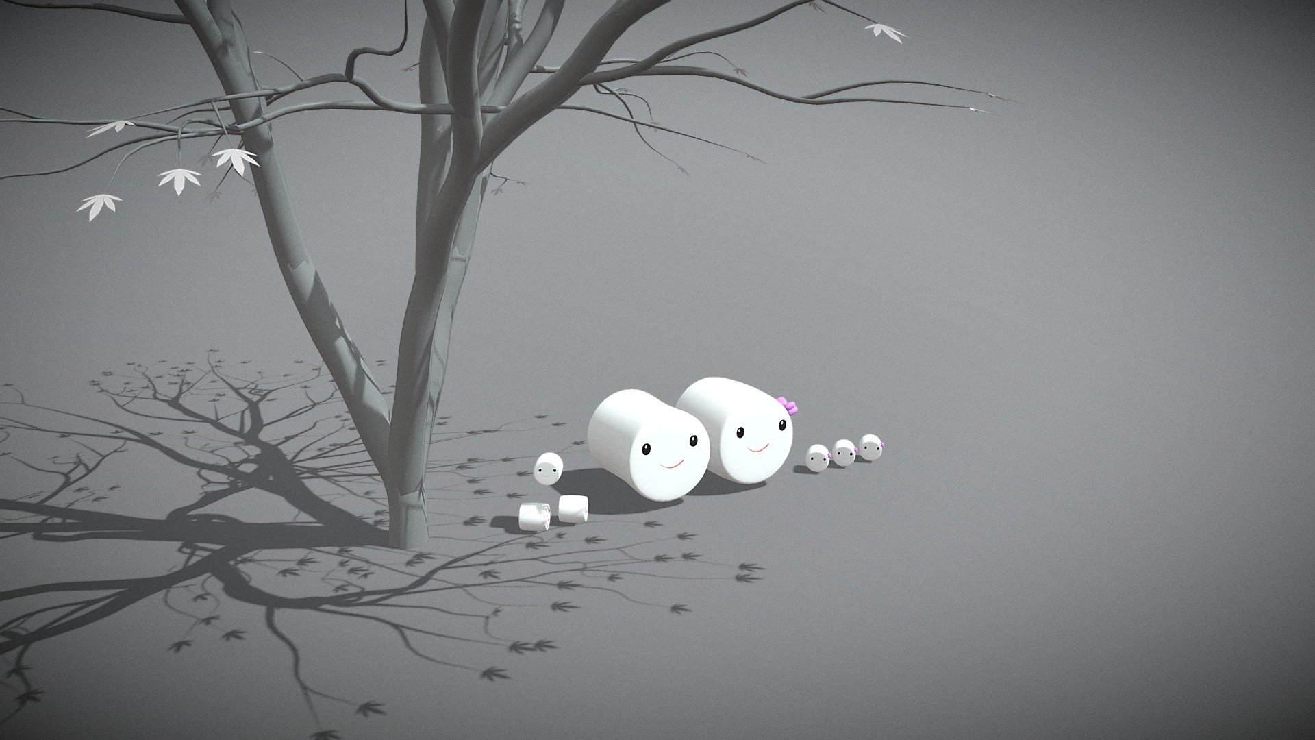 Marshmallow Family - Download Free 3D model by KraftKatStudio [38c467e ...