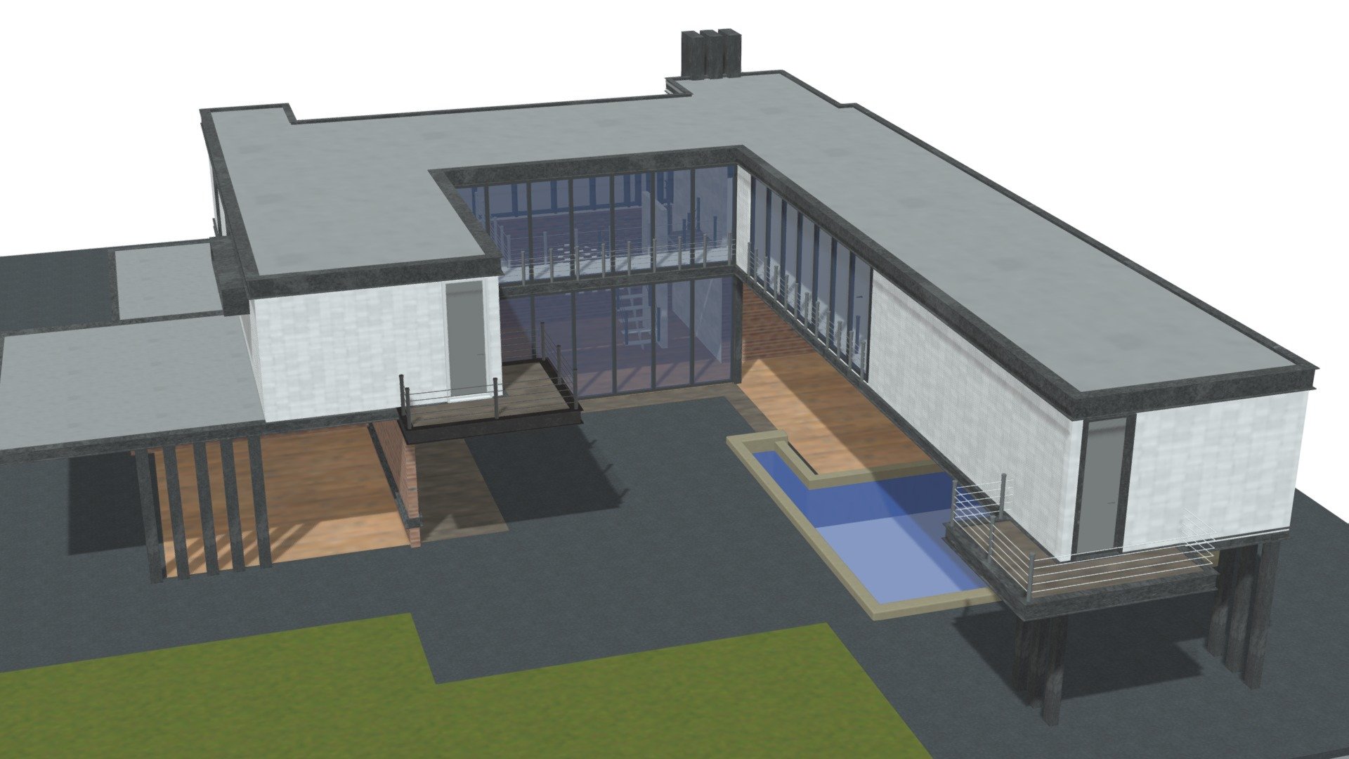 Modern luxury villa house home building - Download Free 3D model by ...