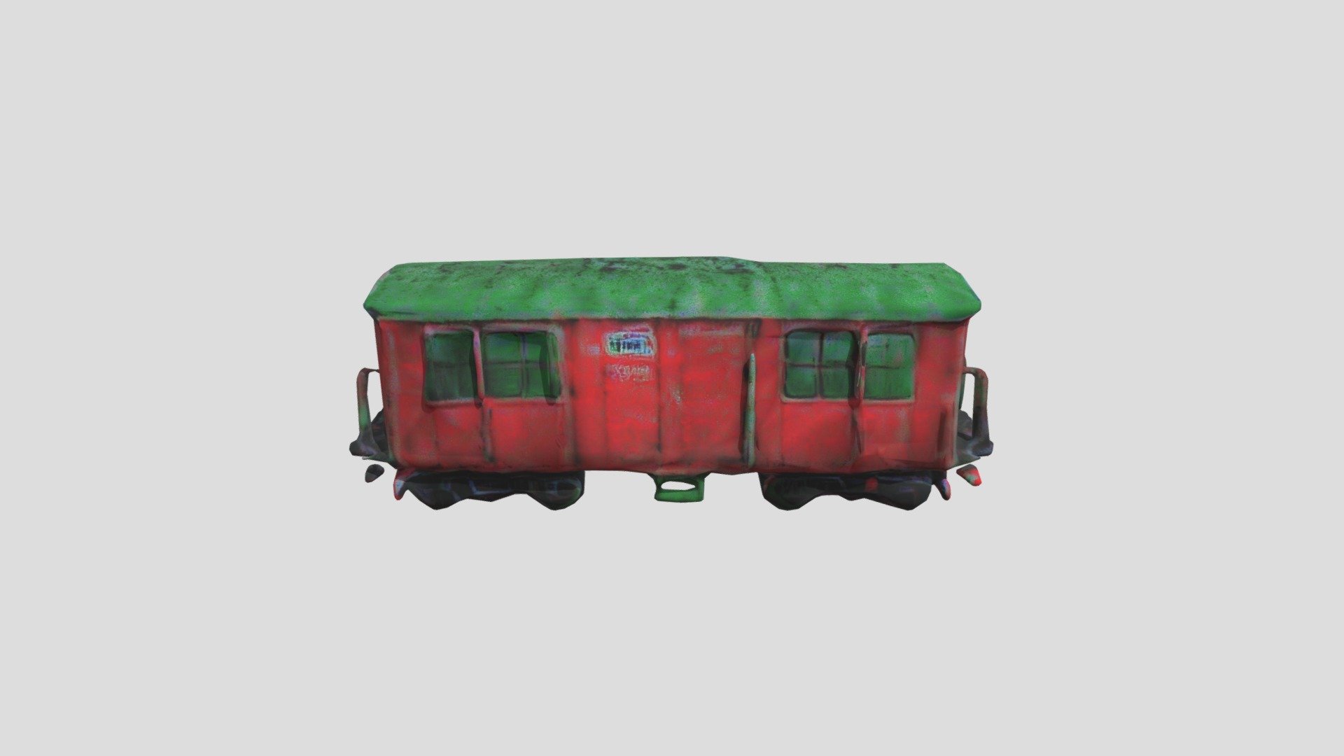 Red And Green Small Train Car 2 L - Download Free 3D model by ...