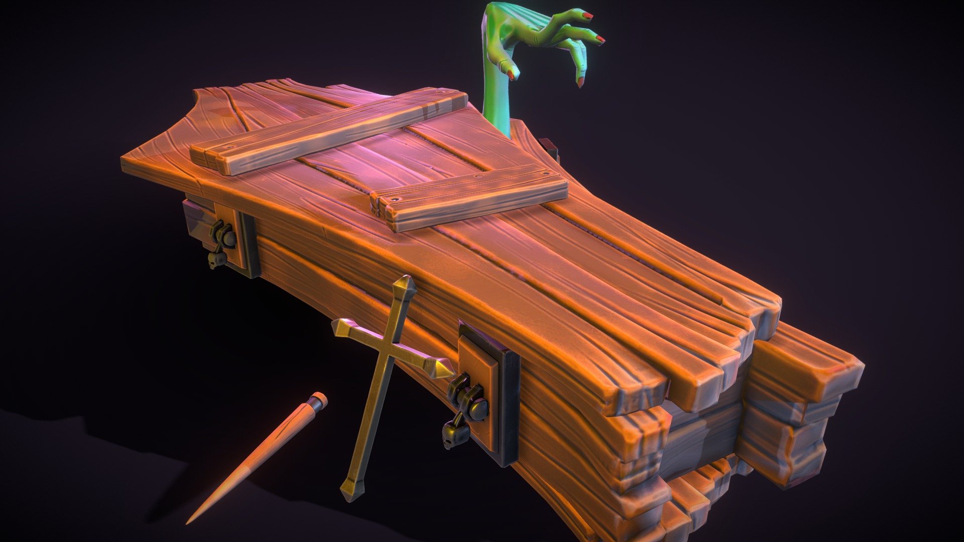 Stylized Coffin for Video Games - Buy Royalty Free 3D model by Victor ...