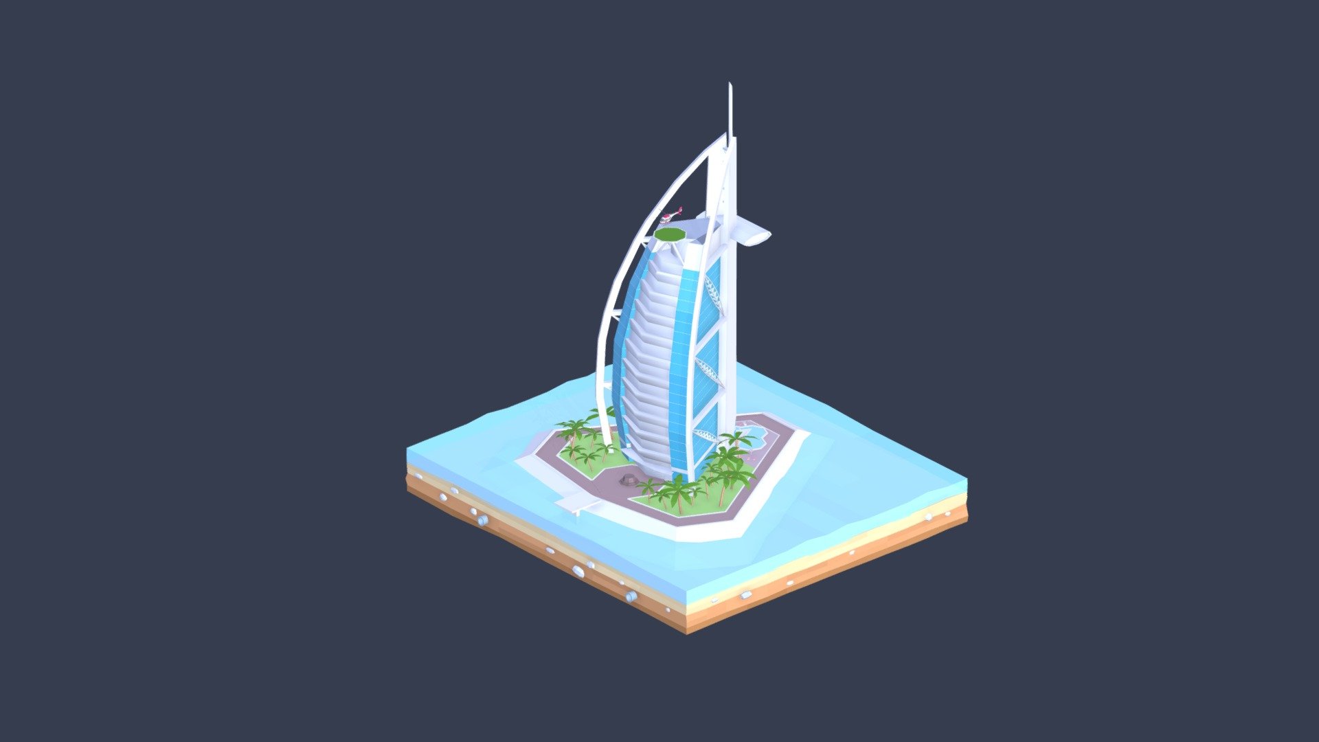Burj Al Arab - Buy Royalty Free 3D model by antonmoek [38db4e2 ...