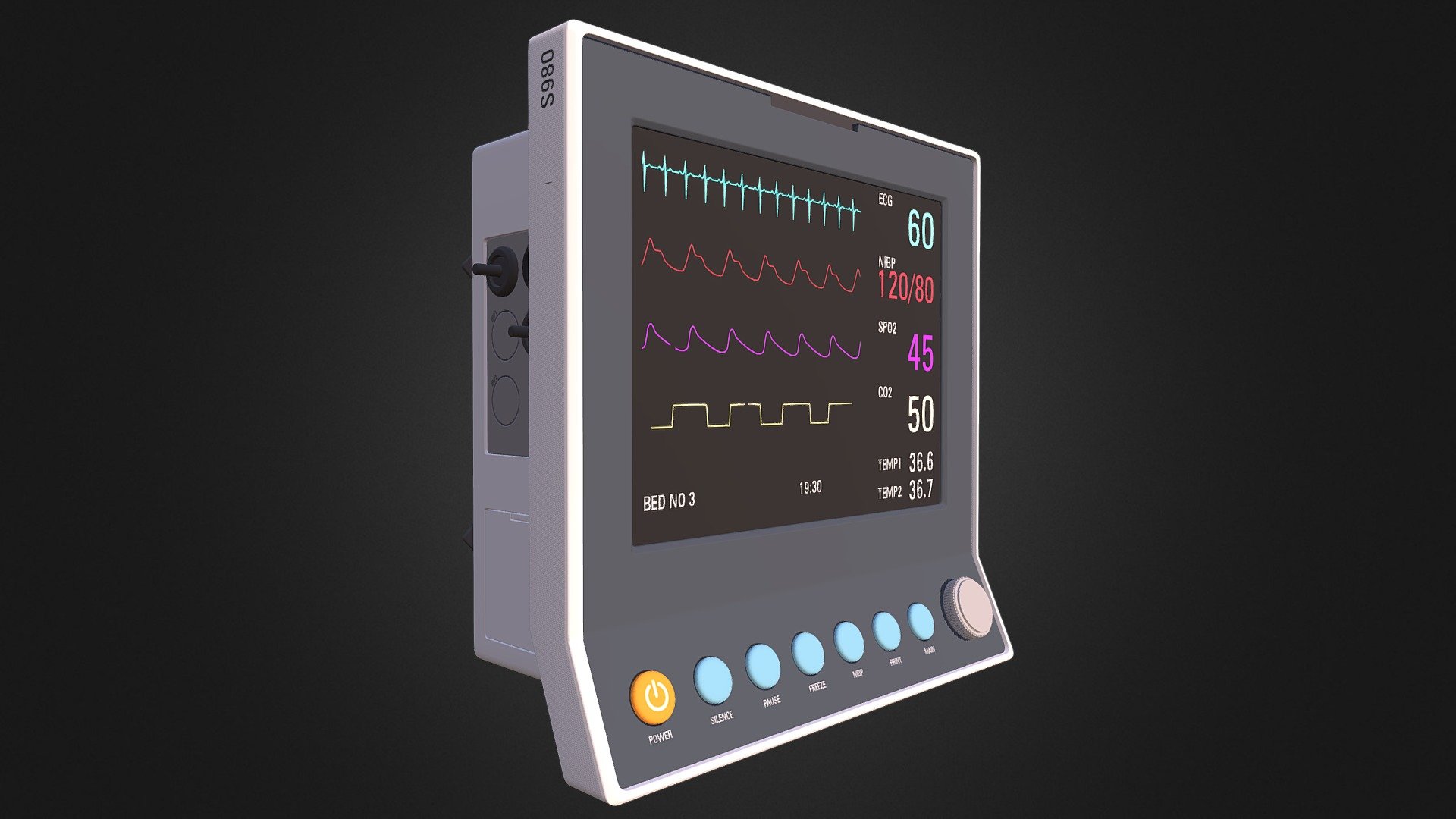 ECG Monitor - Buy Royalty Free 3D model by cgaxis [38db674] - Sketchfab ...