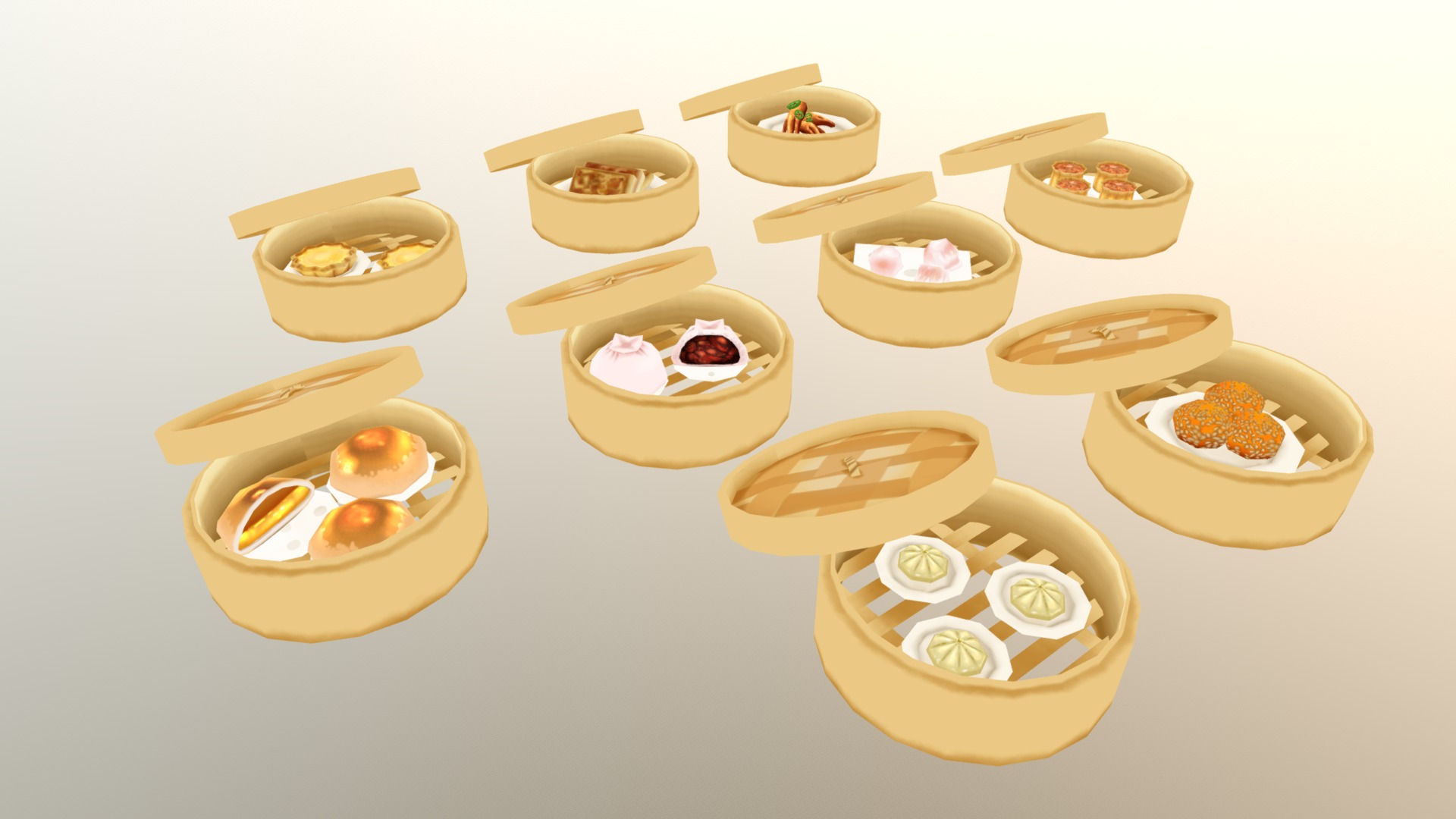 Dim Sum Set - 3D model by Will Clark (@WillAClark) [38dc6cd] - Sketchfab