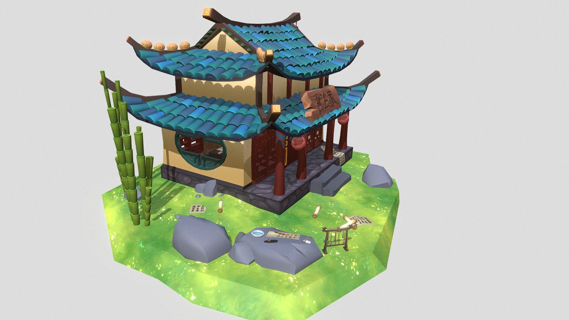 Ancient Chinese Calligrapher - Download Free 3D model by Hanna Golańska ...