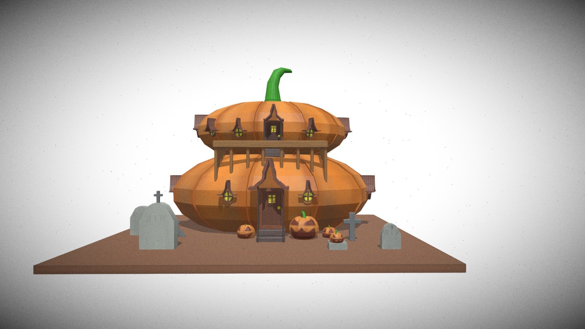 Pumpkin house - 3D model by piqibaozao [38e795d] - Sketchfab