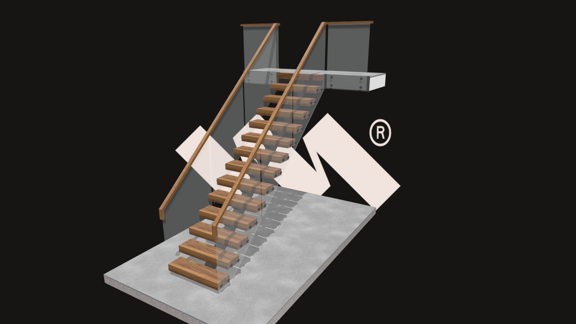 Keenan - Staircase Visual - 3D model by The Metal Staircase Company ...