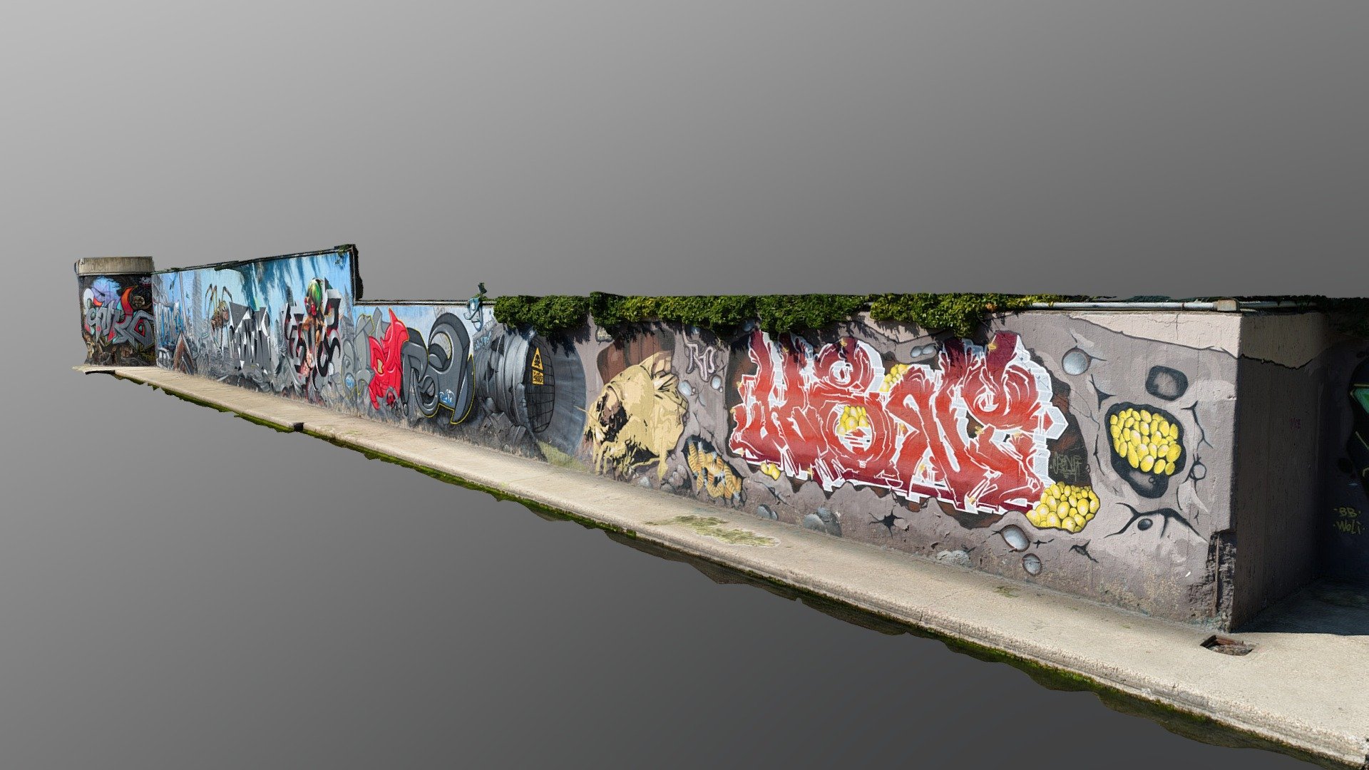 Wall streetart - Download Free 3D model by Tonys_87 [38ef074] - Sketchfab