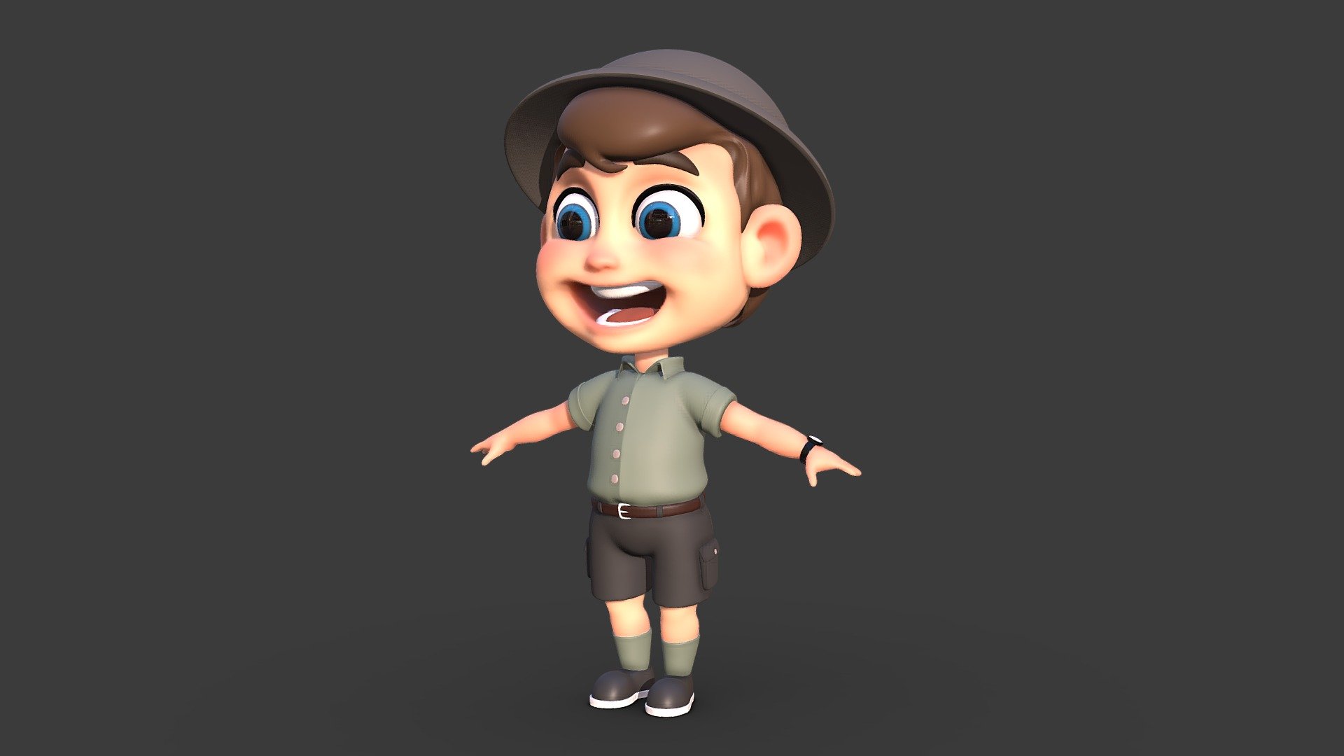 Explorer mascot for animation - Buy Royalty Free 3D model by dquintino ...