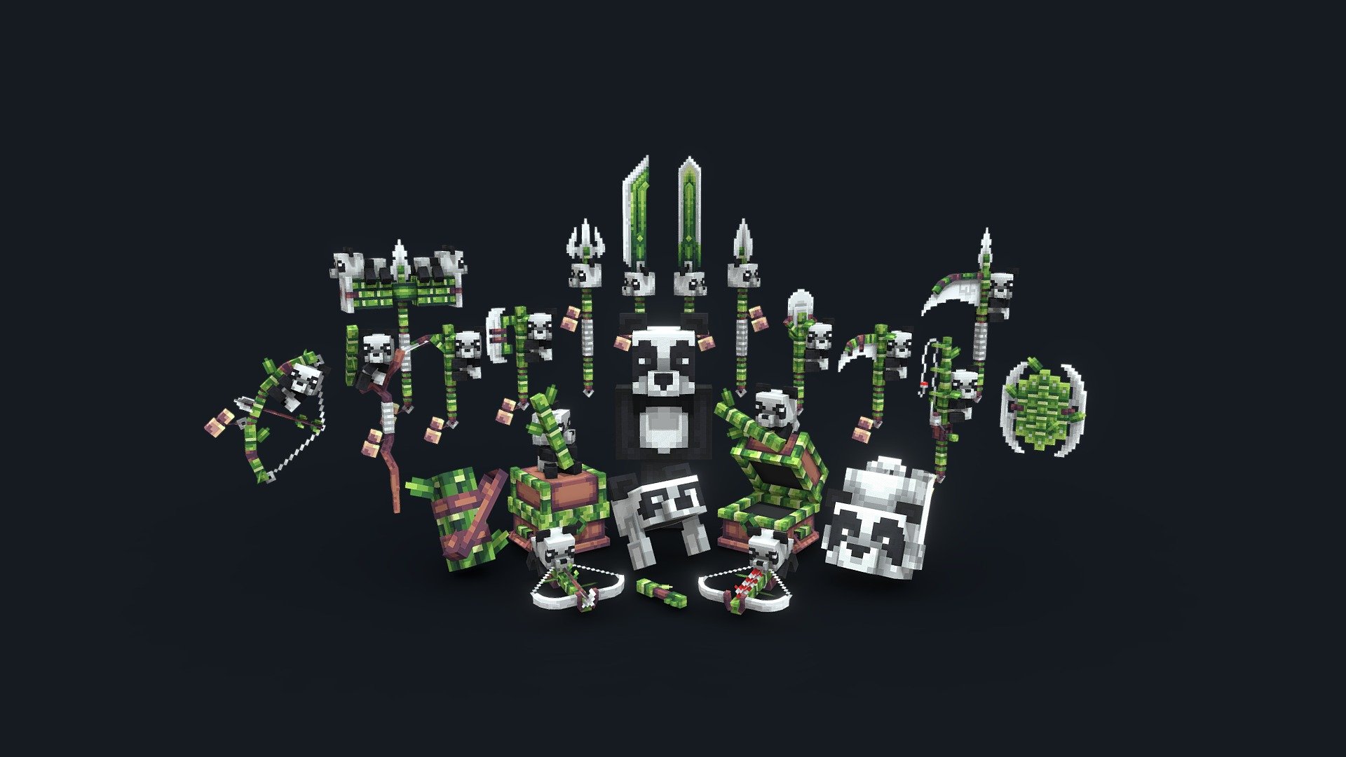 Little Panda Weapons & Tools Set - 3D model by Polygony (@polygonymc ...
