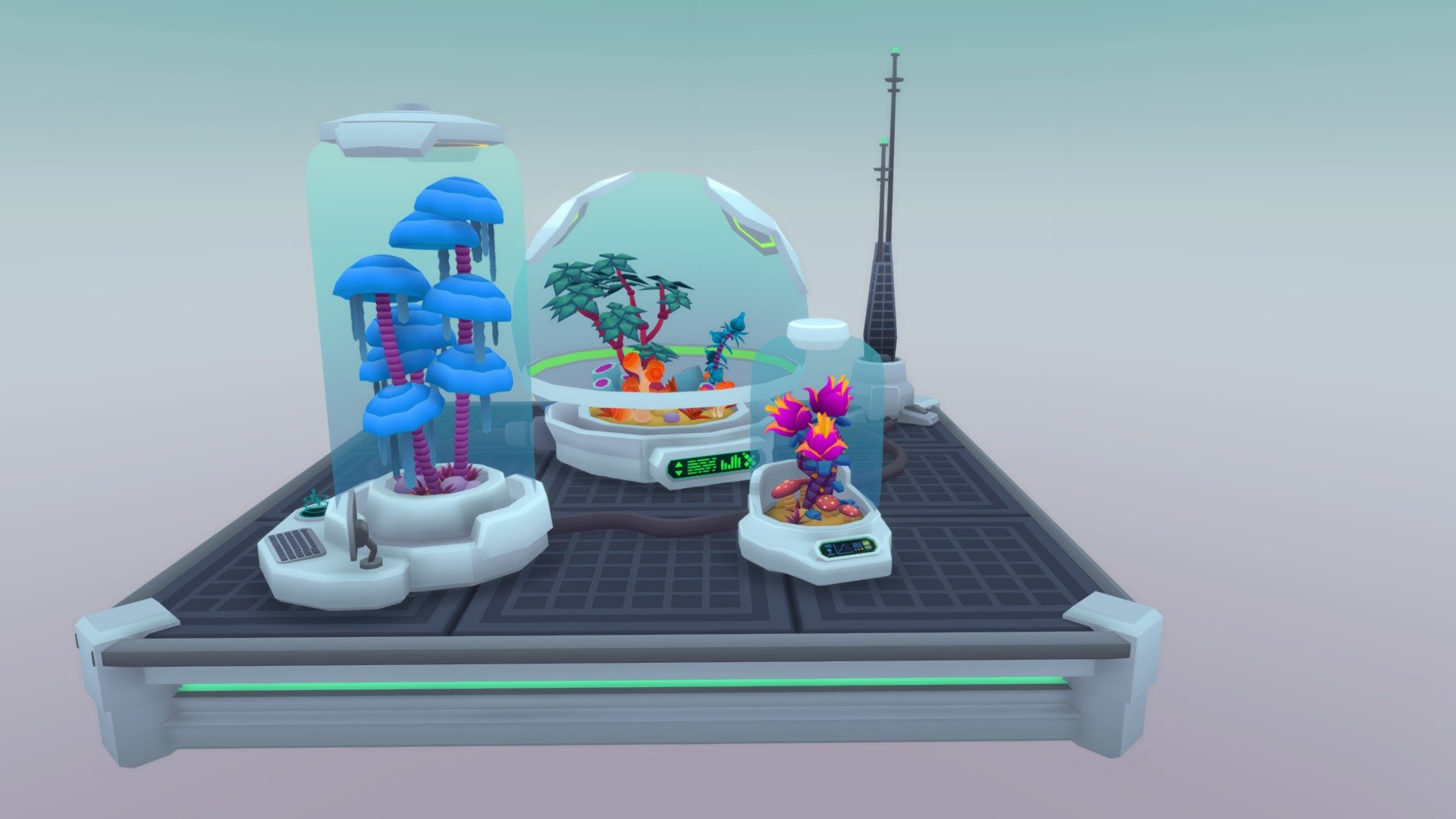Space Plants Terrariums - 3D model by Victor Estivador ...